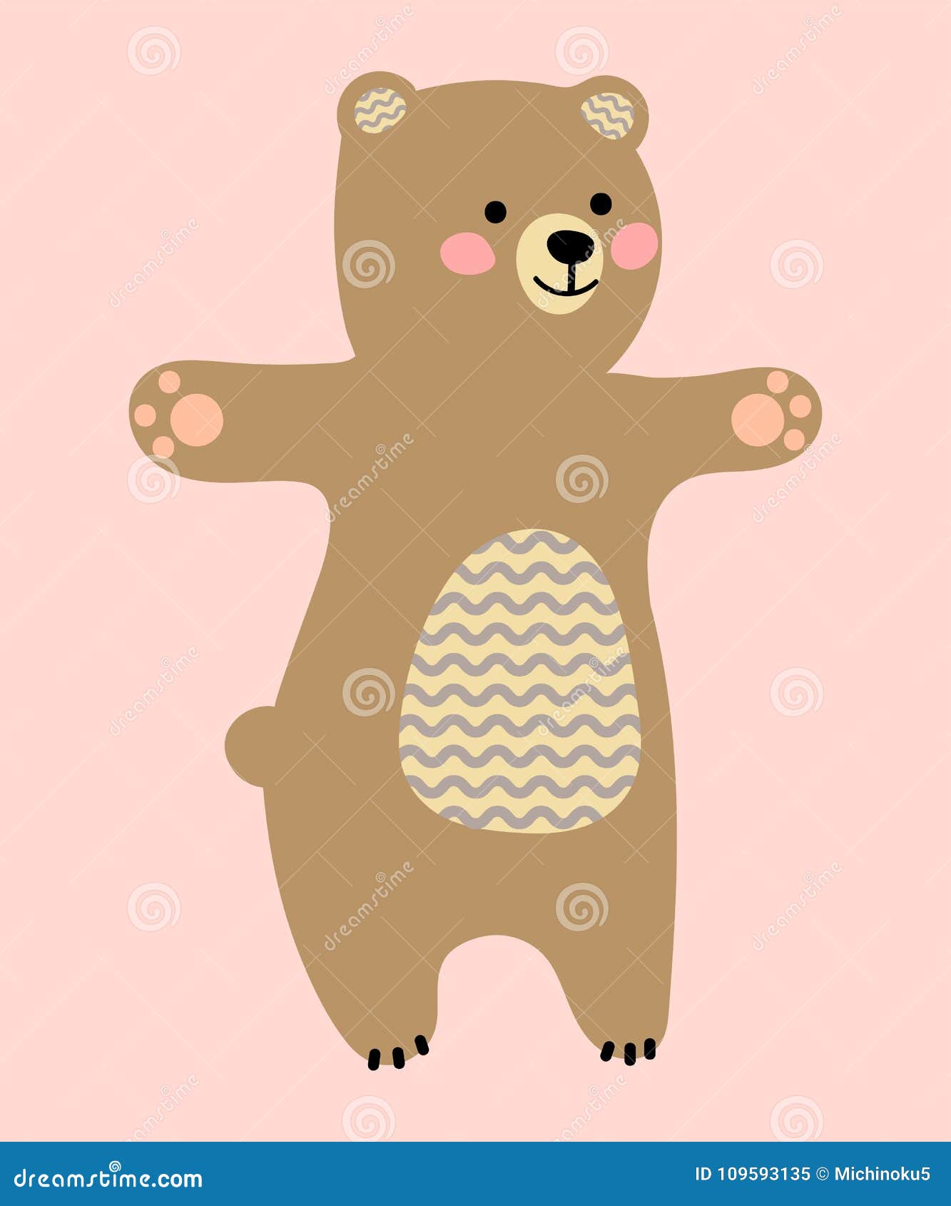 Cute Cartoon Bear. Flat Style. Vector Isolated Illustration Stock ...