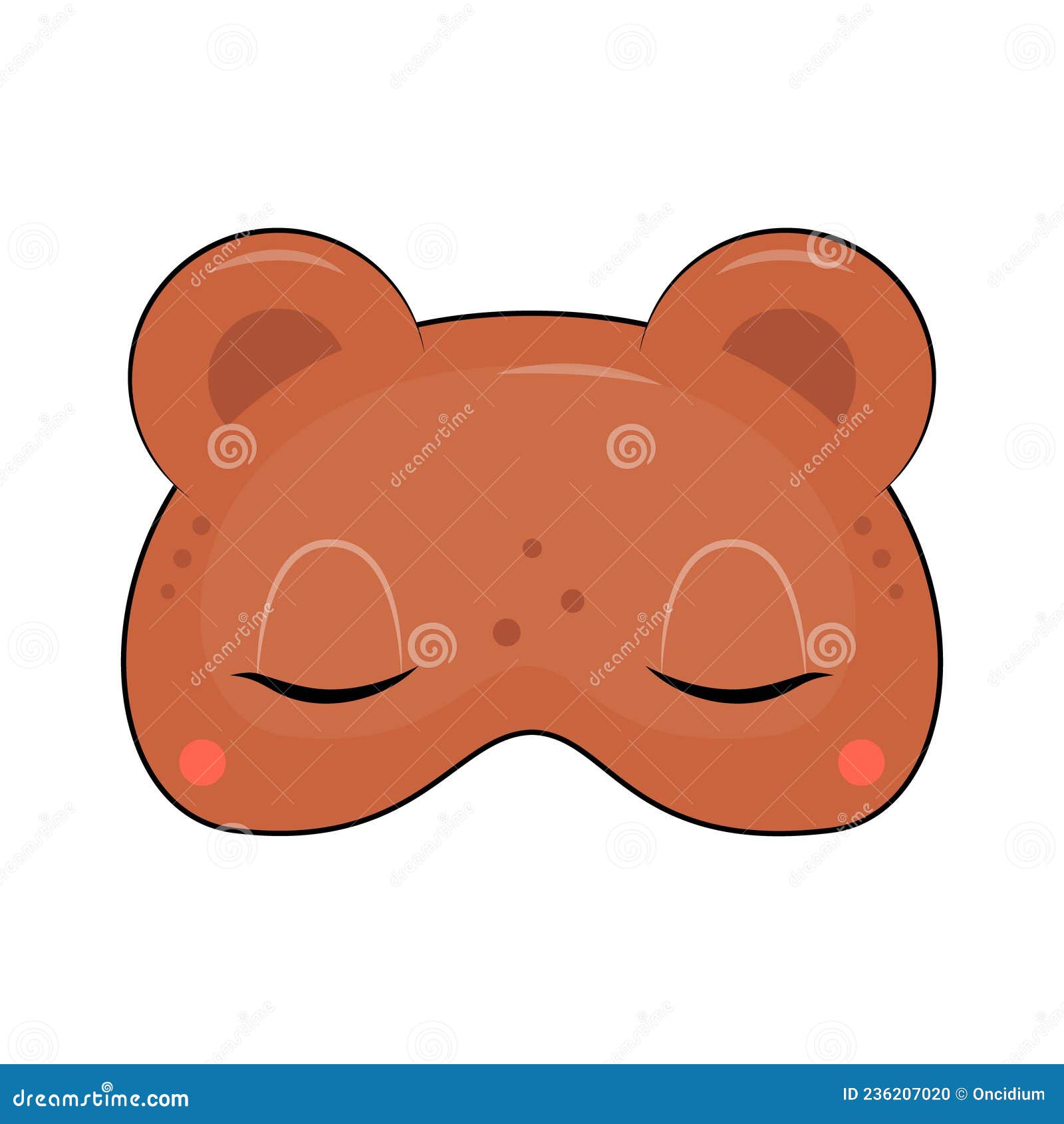 Cute cartoon bear mask. stock vector. Illustration of card - 236207020