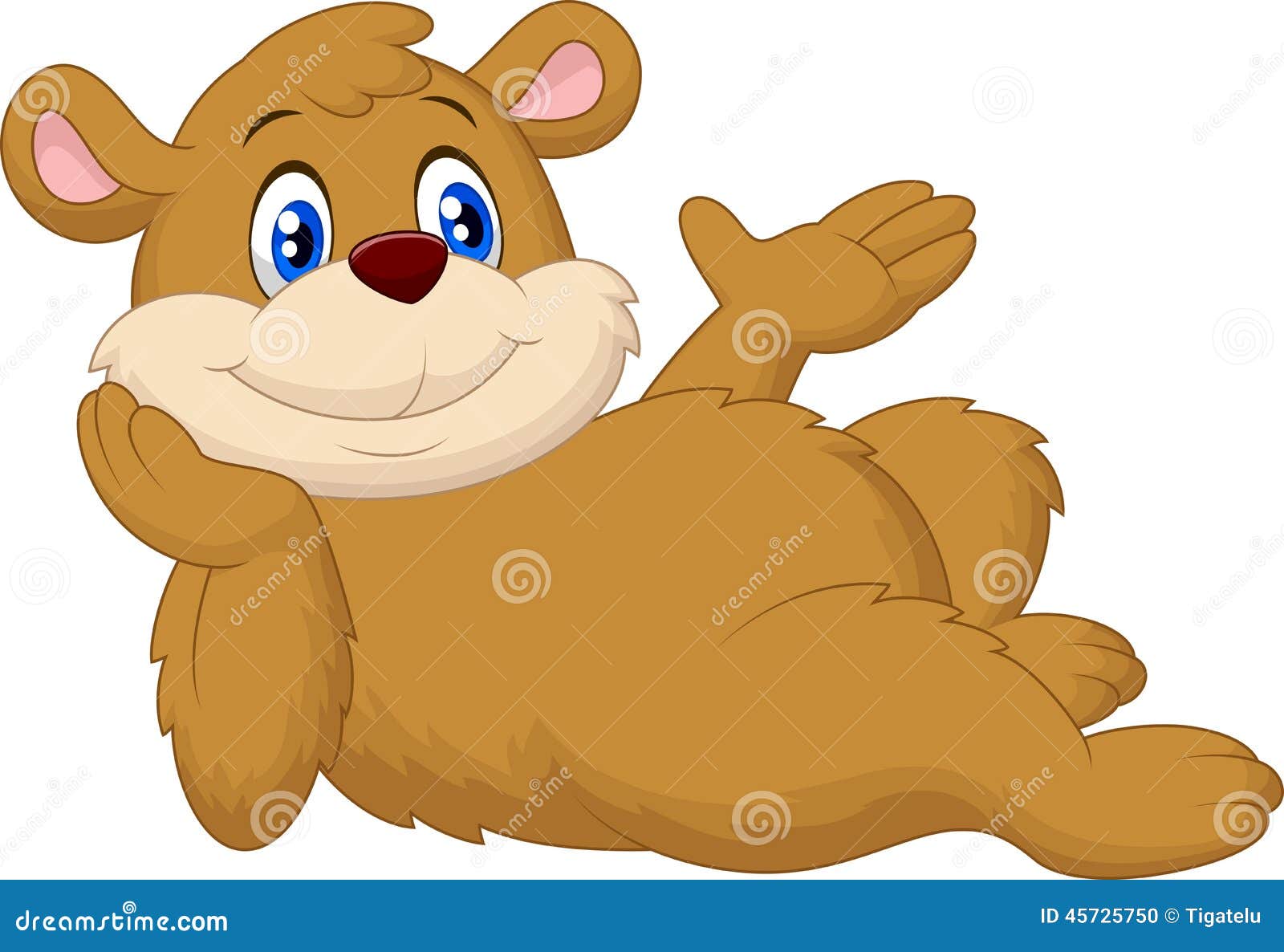 Cute cartoon bear relaxing stock vector. Illustration of mascot - 45725750