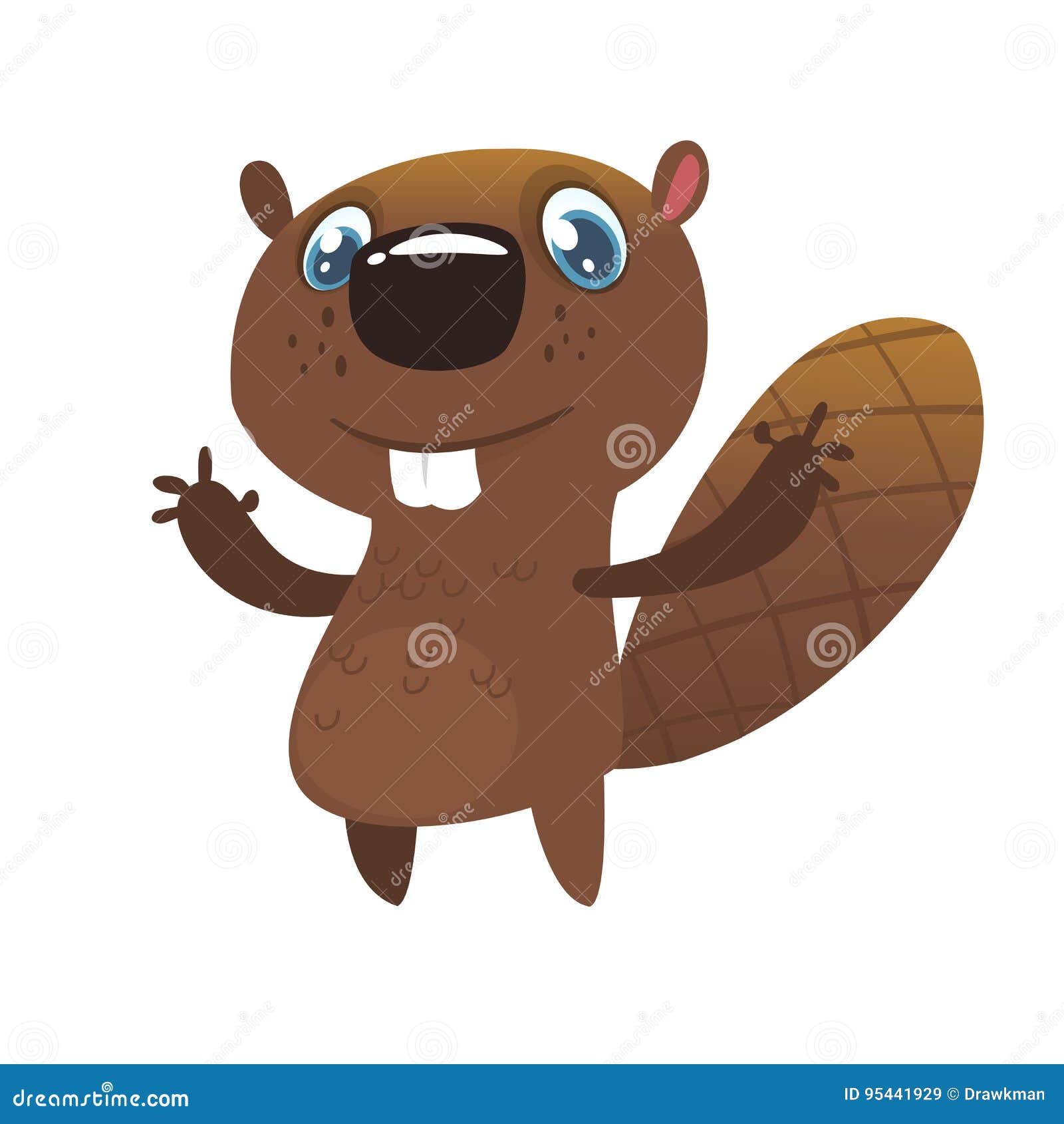 Cute Cartoon Beaver. Vector Illustrated Icon of a Beaver. Stock Vector ...