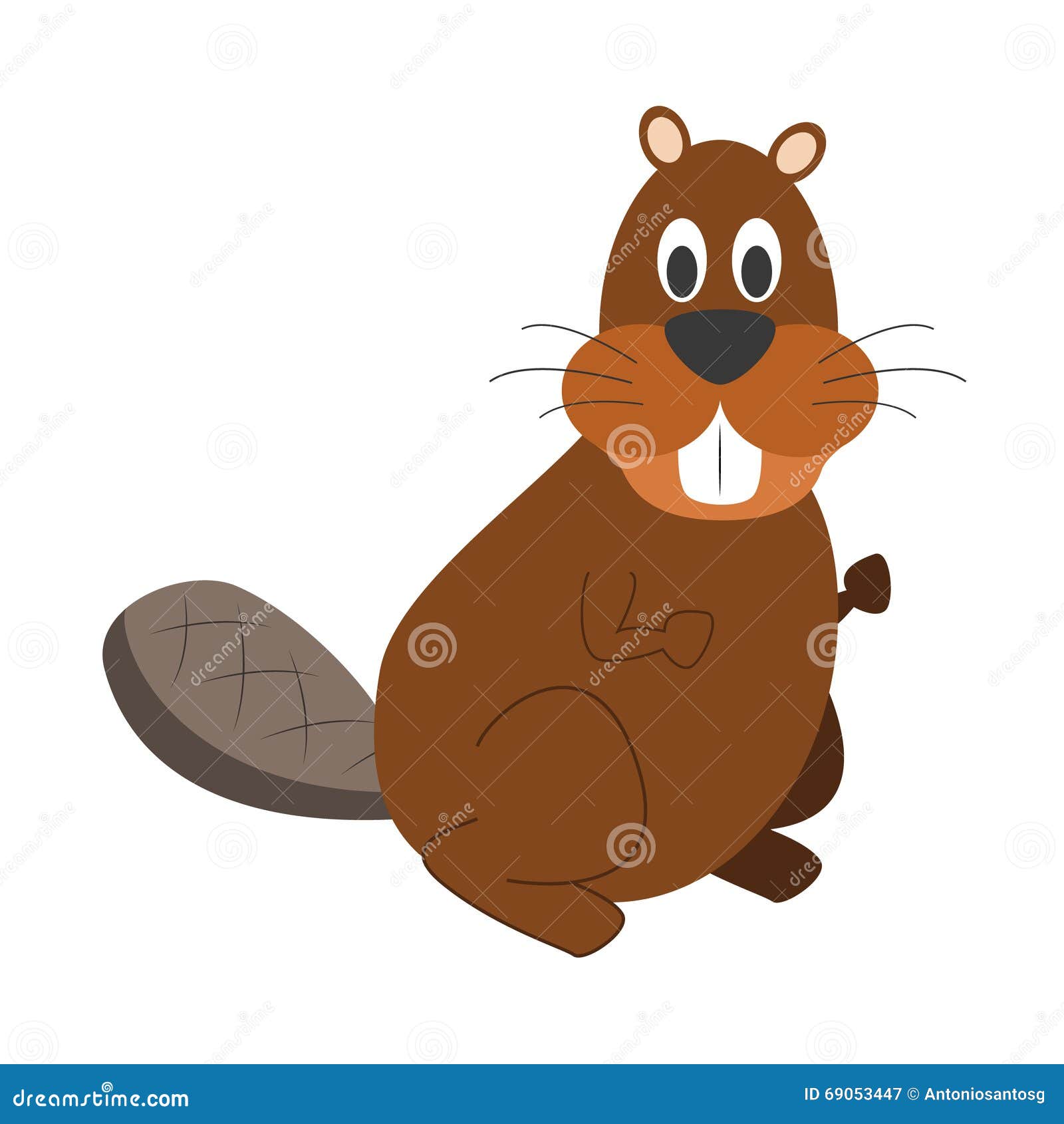 Cute Cartoon Beaver Vector Illustration Stock Vector - Illustration of ...
