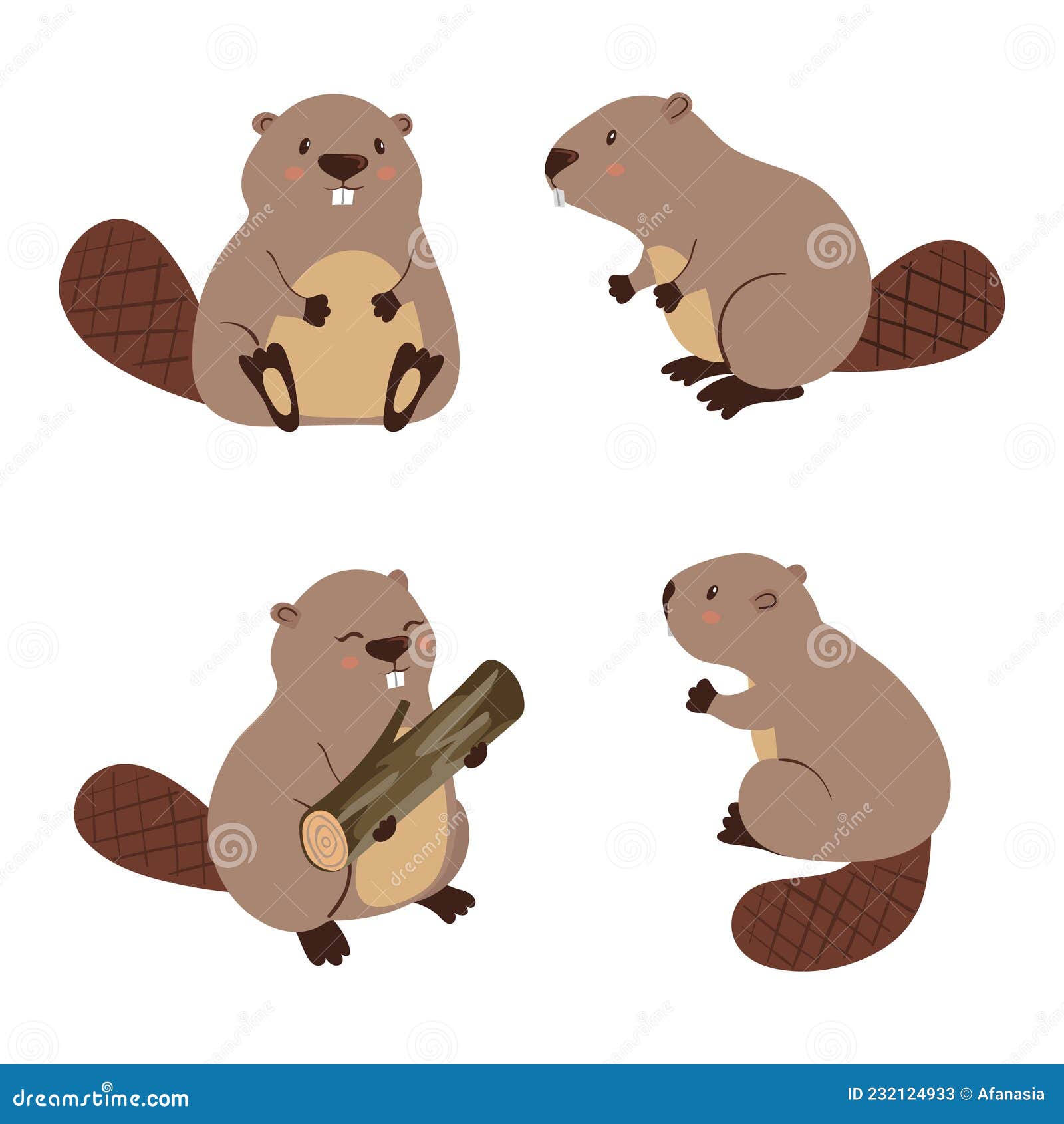 Cartoon Beavers With A Pointer (arrow) Vector Illustration ...