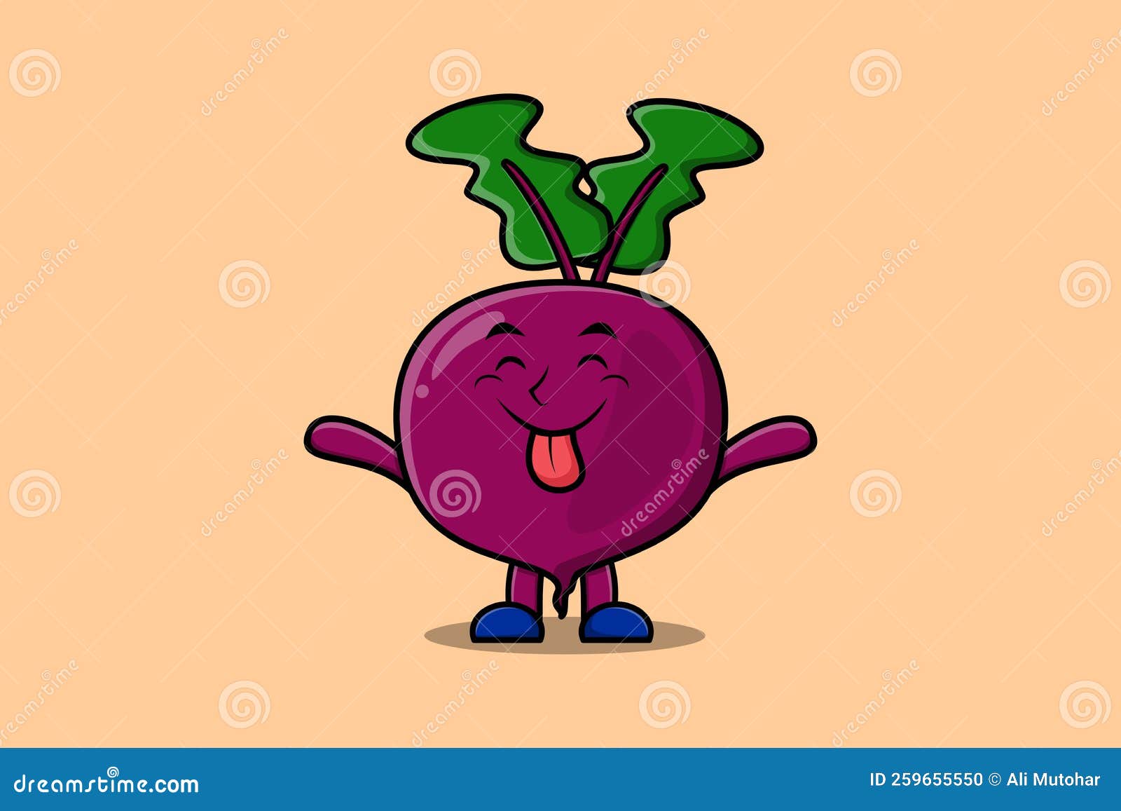 Cute Cartoon Beetroot Character Flashy Expression Stock Vector ...