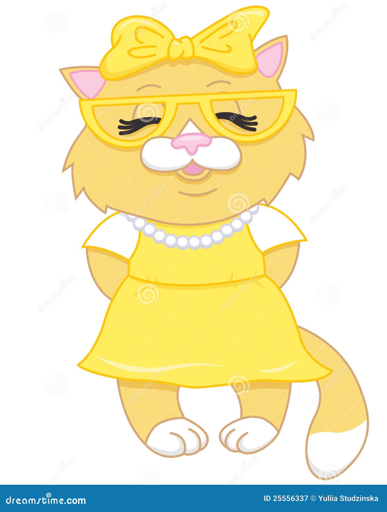 Cute cartoon beige kitten stock vector. Illustration of character ...
