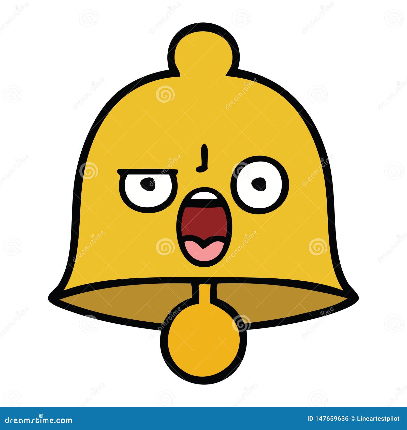 Cute cartoon bell stock vector. Illustration of instrument - 147659636