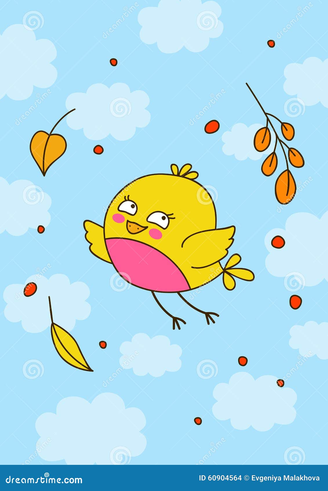 Cute cartoon bird stock vector. Illustration of vector - 60904564