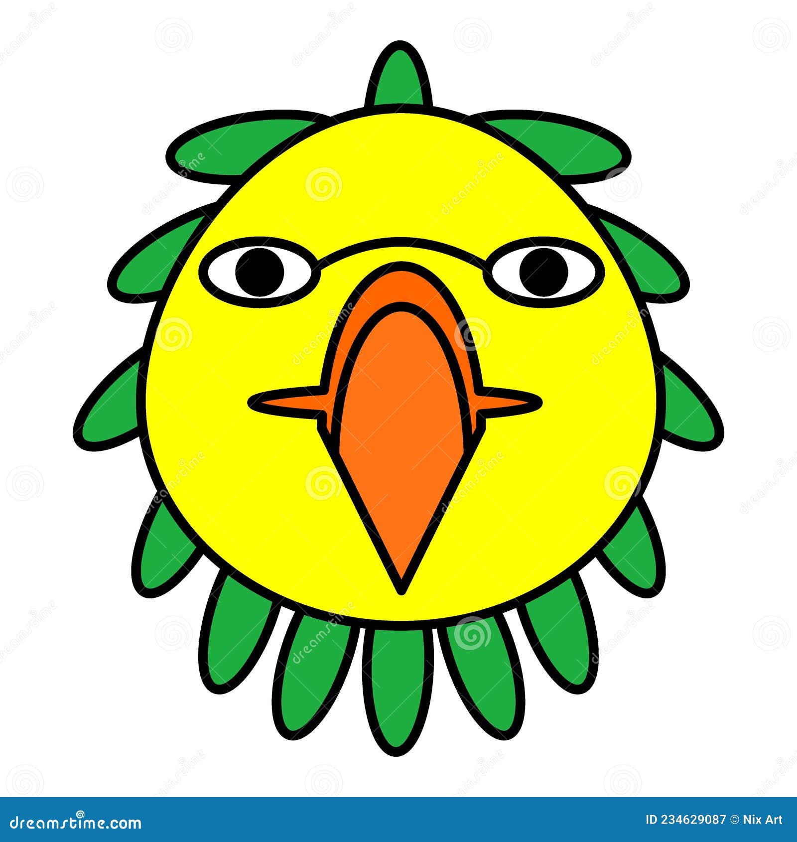 Cute Cartoon Bird Face.vector Illustration Stock Vector - Illustration ...