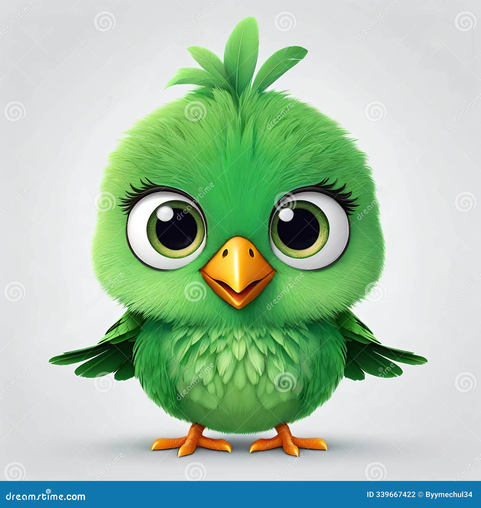 Cute Cartoon Bird, Looking at the Camera Ai Stock Illustration ...