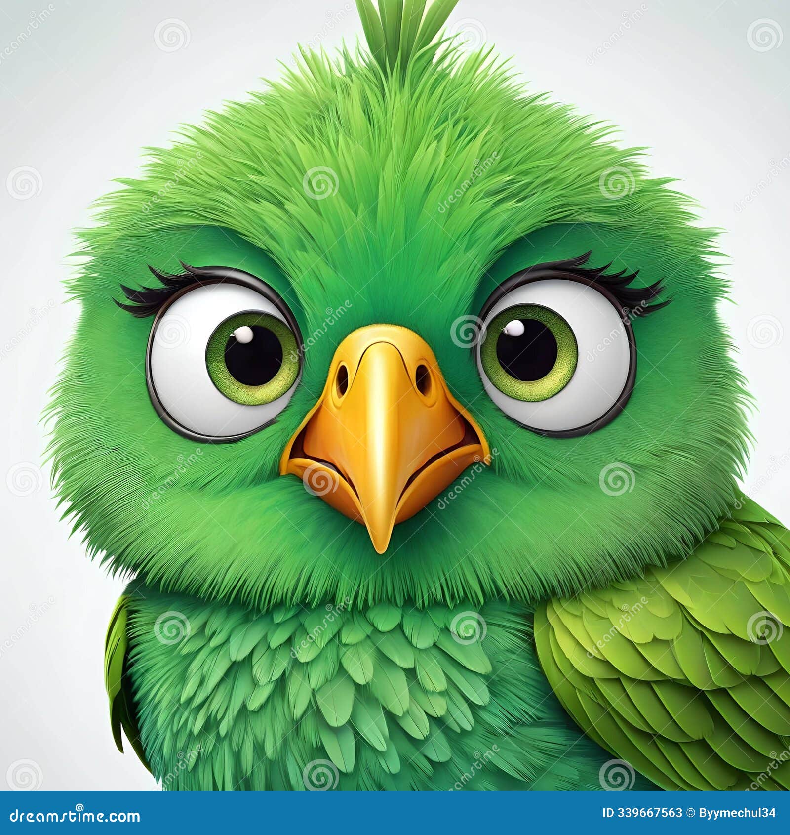 Cute Cartoon Bird, Looking at the Camera Ai Stock Illustration ...
