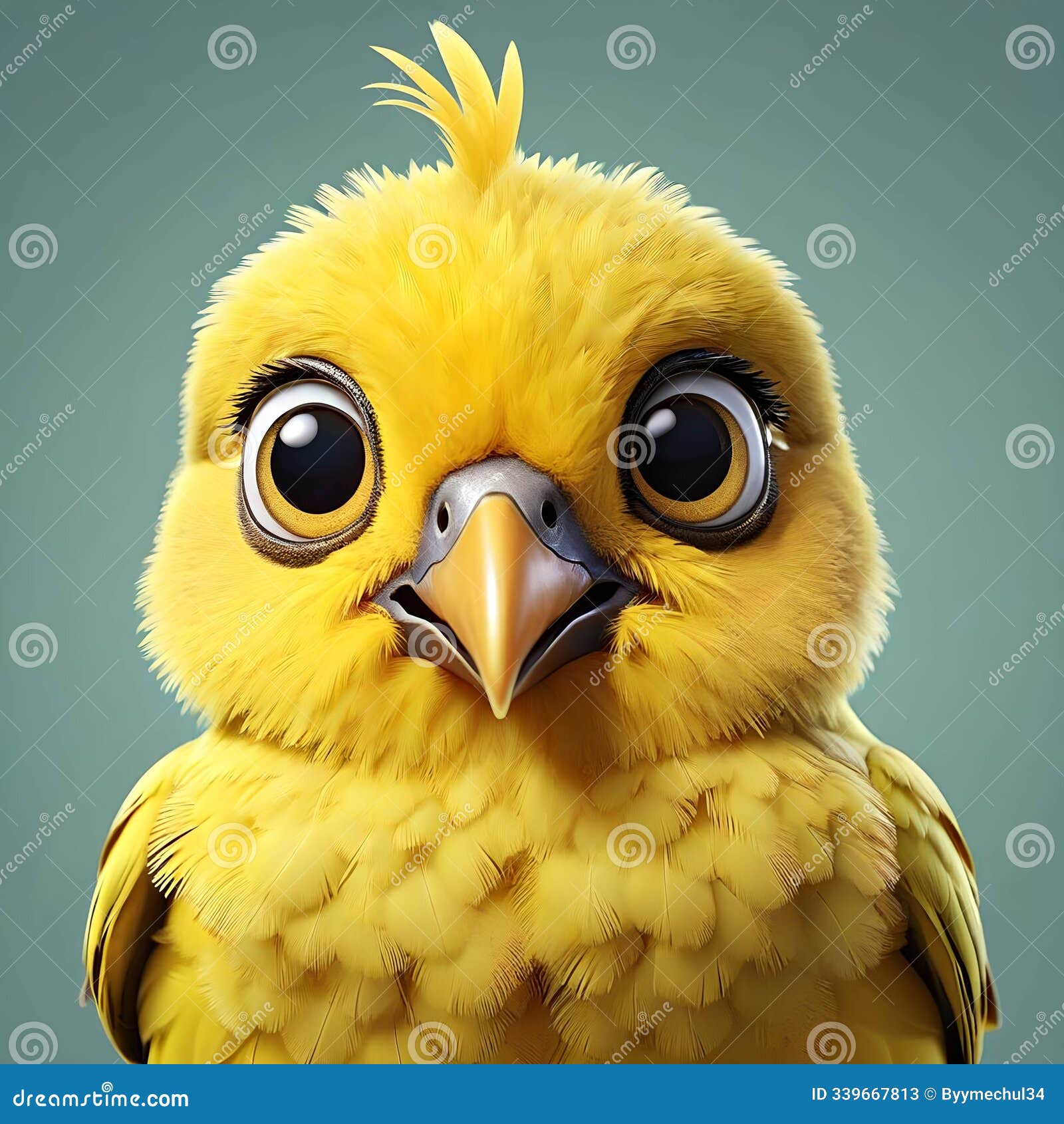 Cute Cartoon Bird, Looking at the Camera Ai Stock Illustration ...
