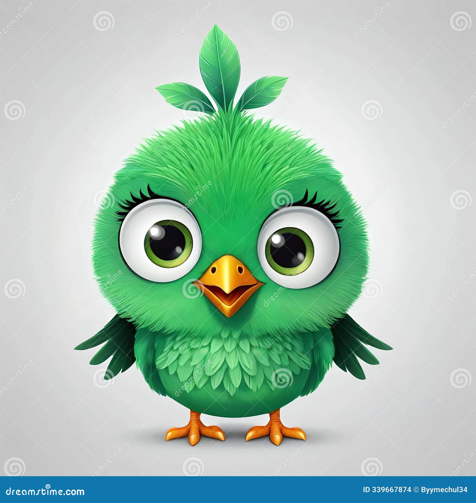Cute Cartoon Bird, Looking at the Camera Ai Stock Illustration ...