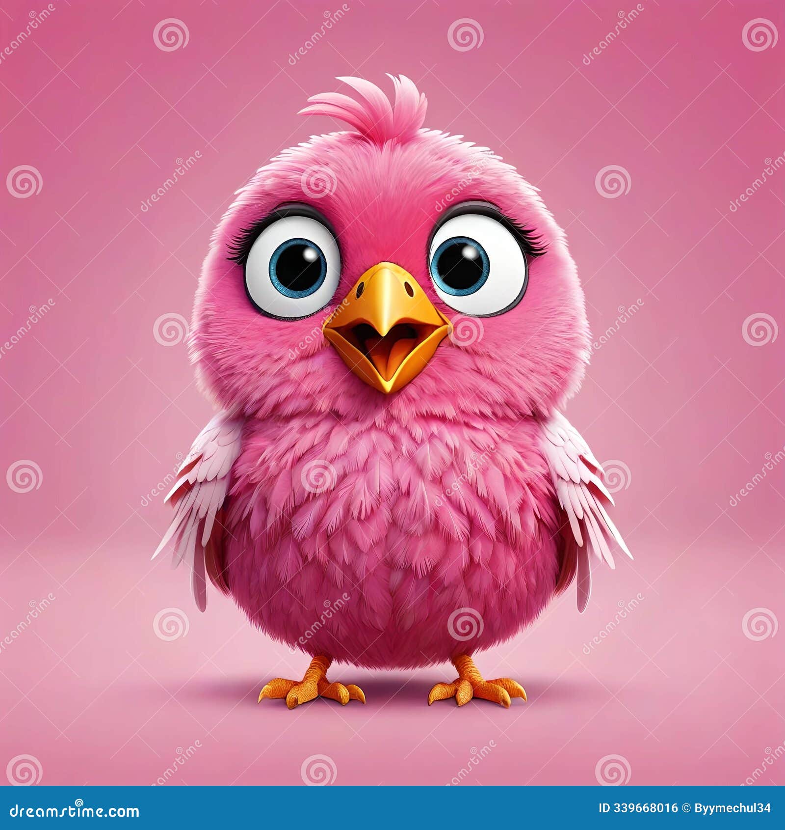 Cute Cartoon Bird, Looking at the Camera Ai Stock Illustration ...