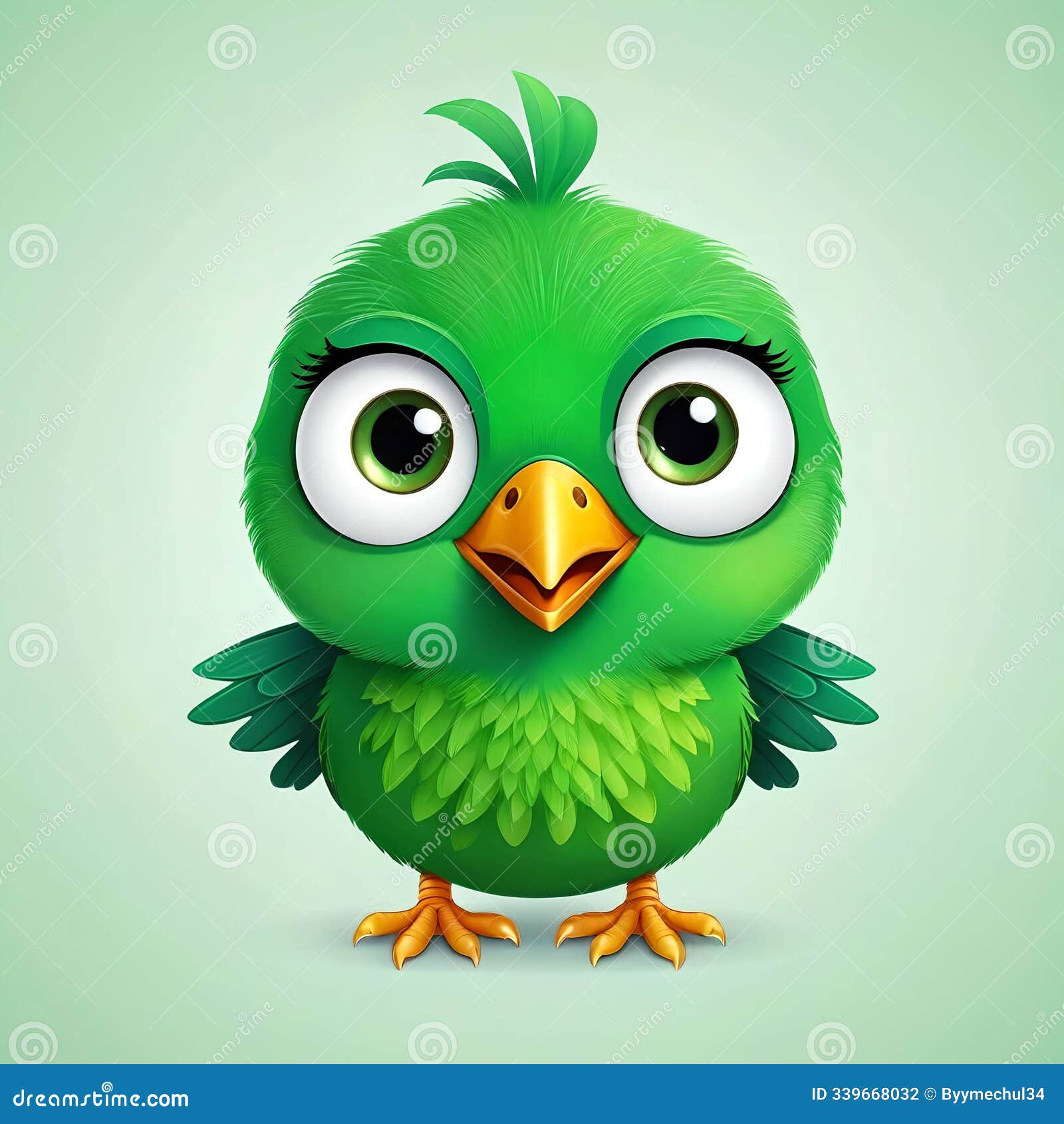 Cute Cartoon Bird, Looking at the Camera Ai Stock Illustration ...