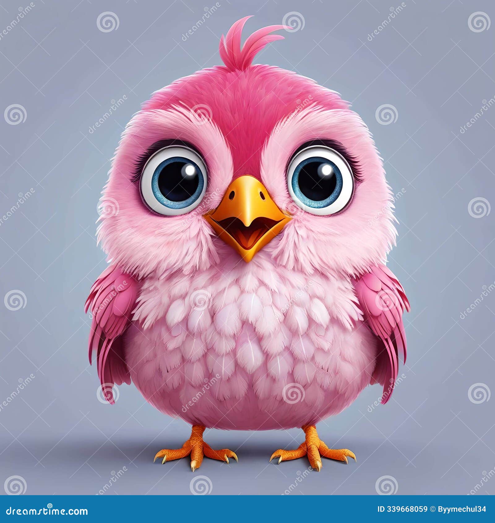 Cute Cartoon Bird, Looking at the Camera Ai Stock Illustration ...
