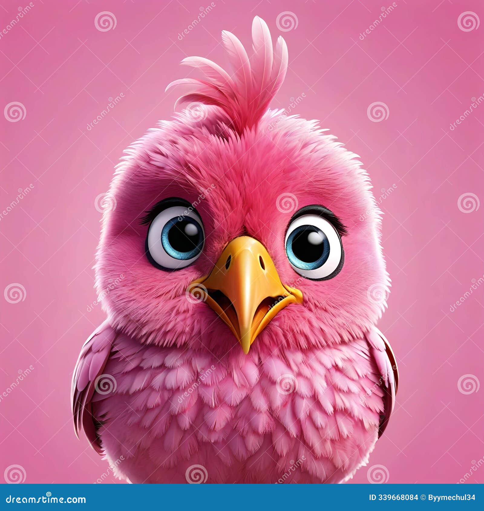 Cute Cartoon Bird, Looking at the Camera Ai Stock Illustration ...