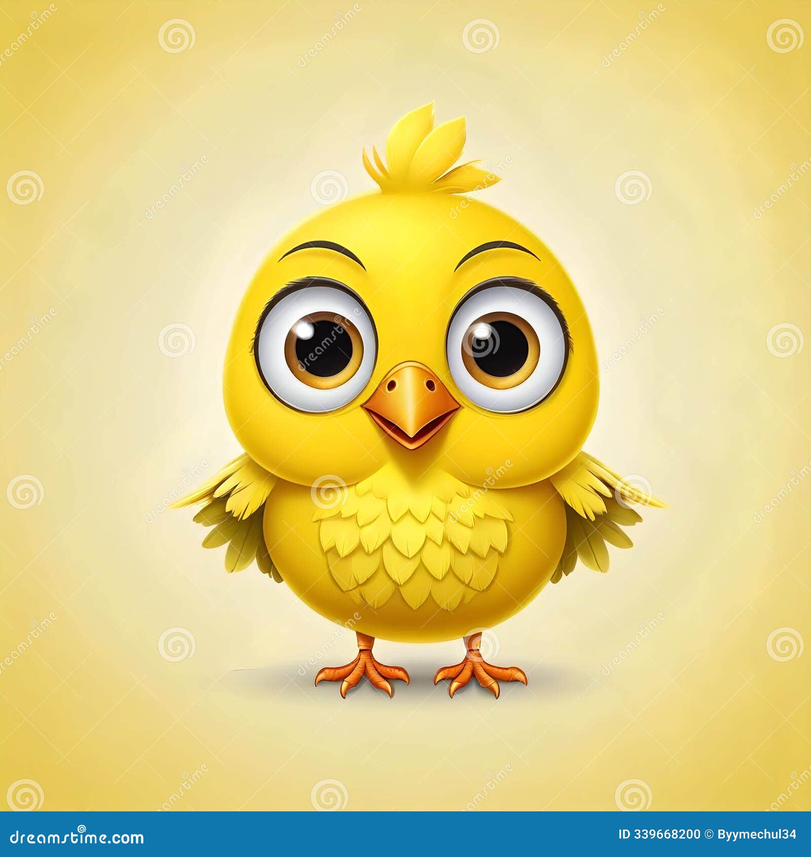 Cute Cartoon Bird, Looking at the Camera Ai Stock Illustration ...