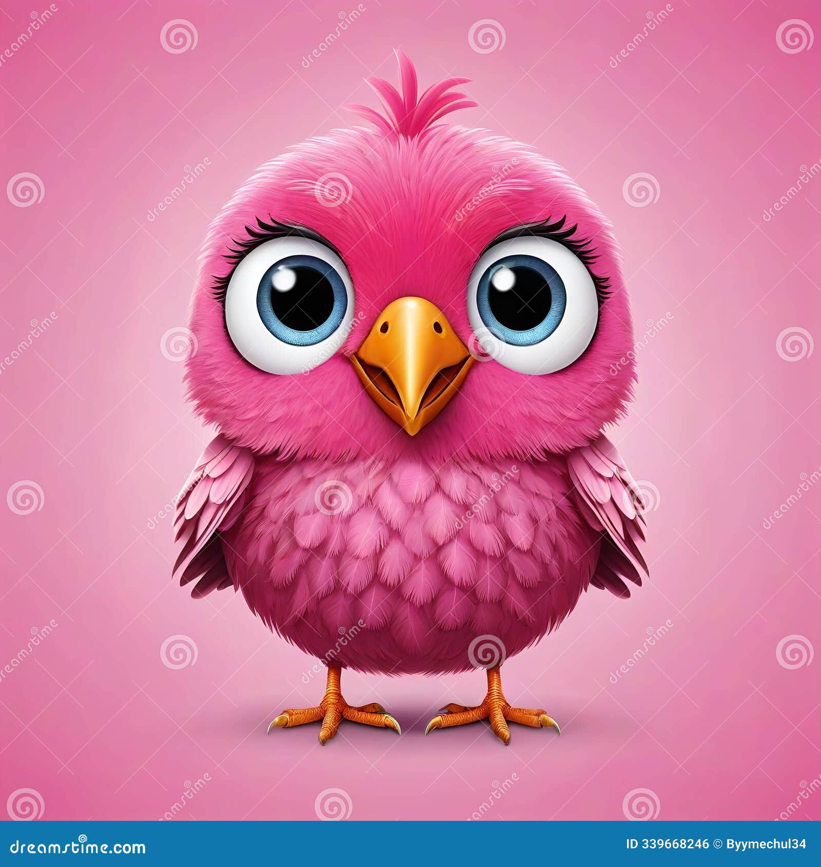 Cute Cartoon Bird, Looking at the Camera Ai Stock Illustration ...