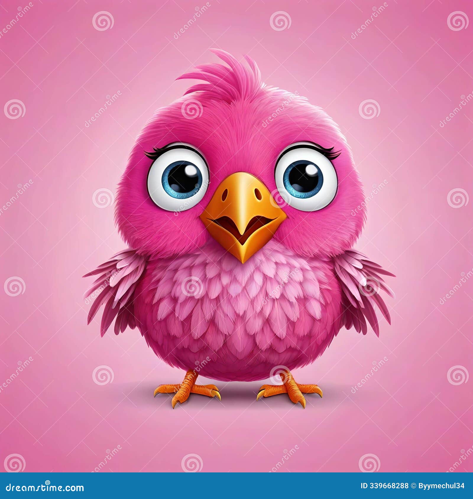 Cute Cartoon Bird, Looking at the Camera Ai Stock Illustration ...
