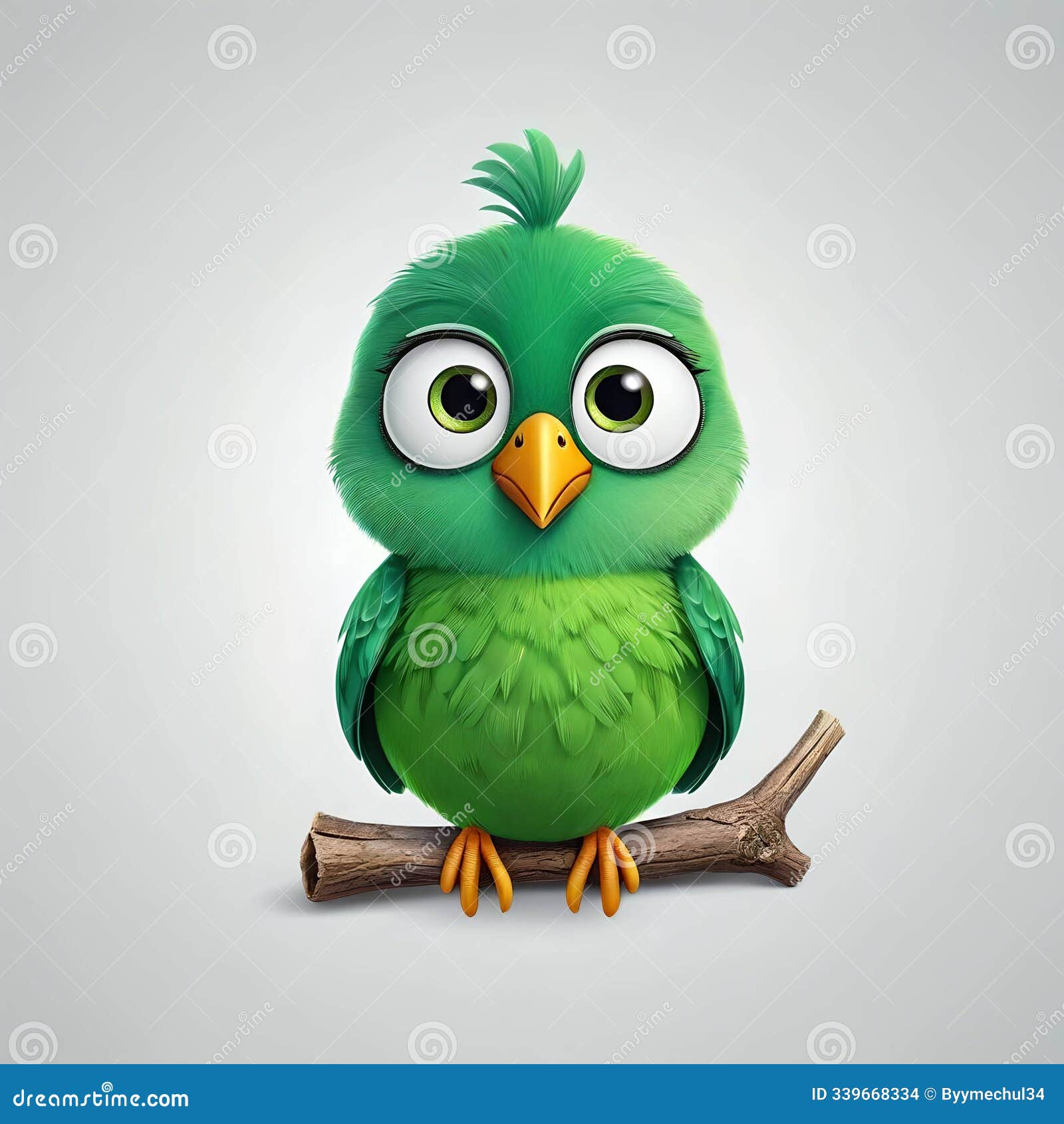 Cute Cartoon Bird, Looking at the Camera Ai Stock Illustration ...