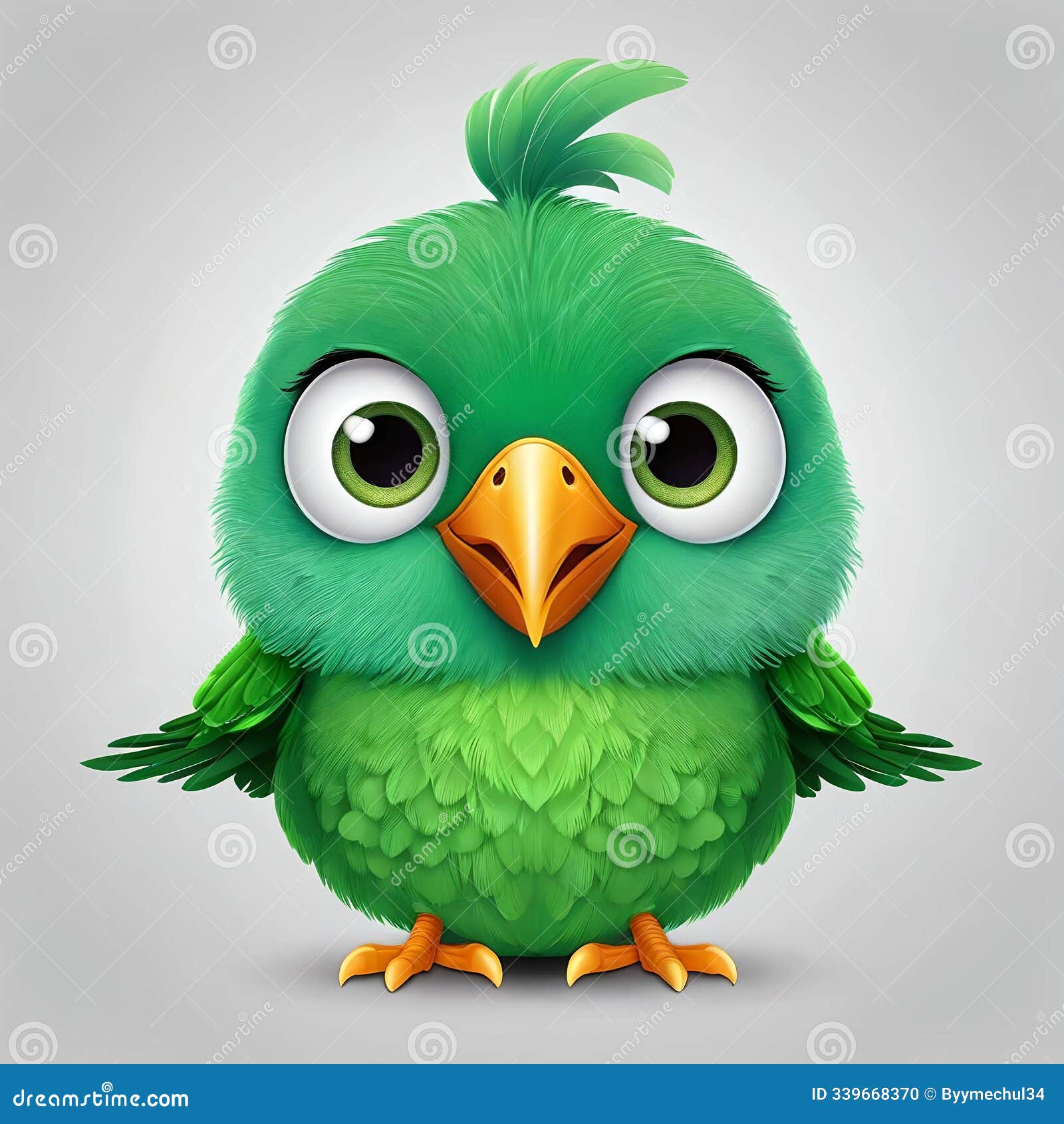 Cute Cartoon Bird, Looking at the Camera Ai Stock Illustration ...