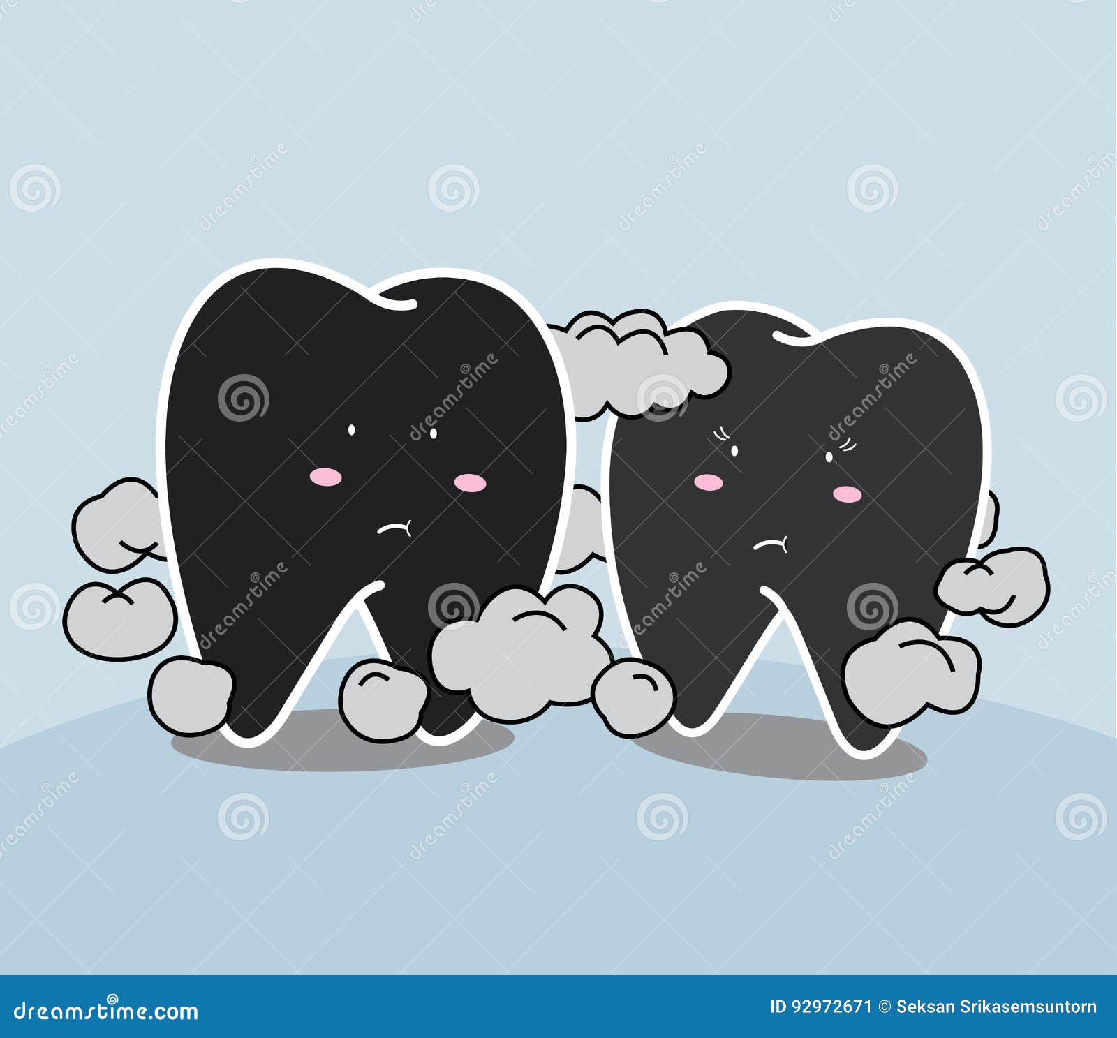 Cute cartoon black tooth stock vector. Illustration of coffee - 92972671