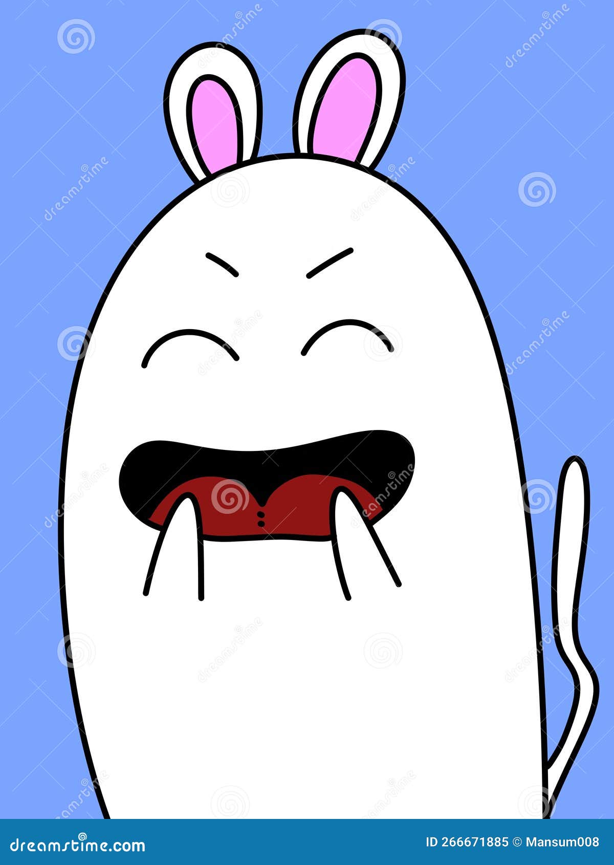 Cute Cartoon on Blue Background Stock Illustration - Illustration of ...