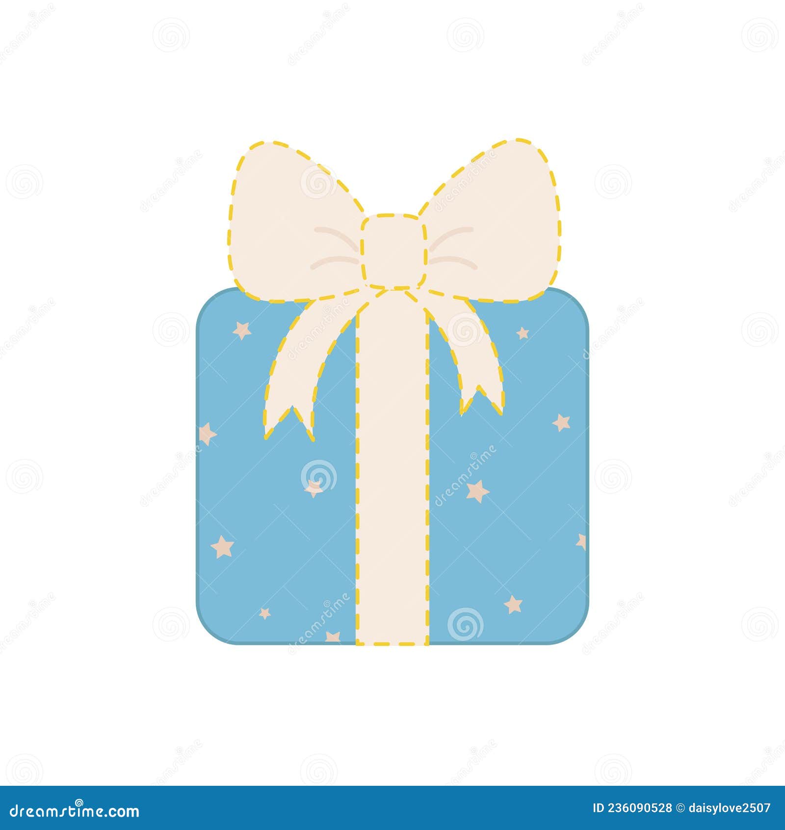 A Cute Cartoon Blue Gift Icon Art Stock Vector - Illustration of happy ...