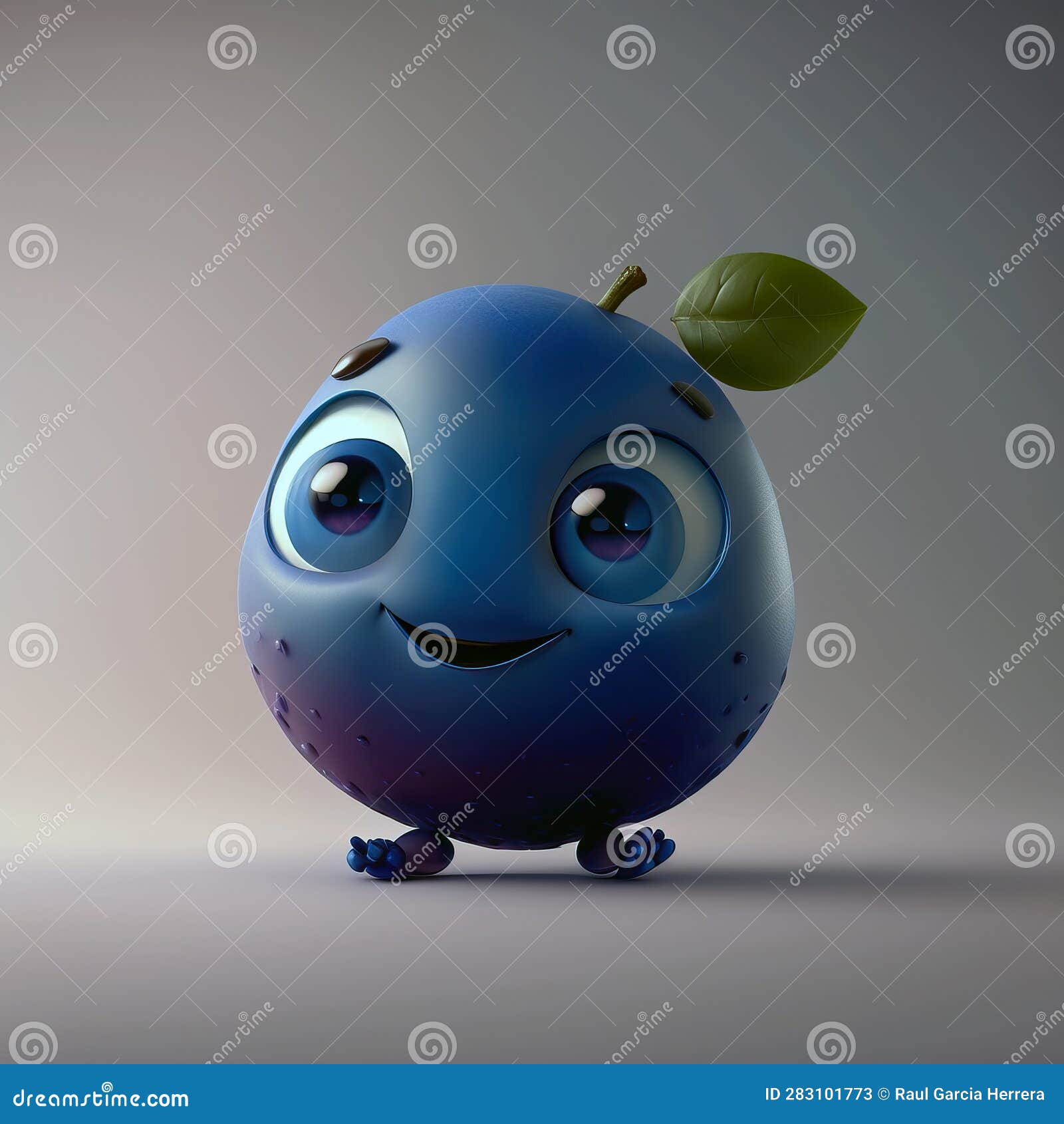 Cute Cartoon Blueberry Character. Generative Ai Stock Illustration ...