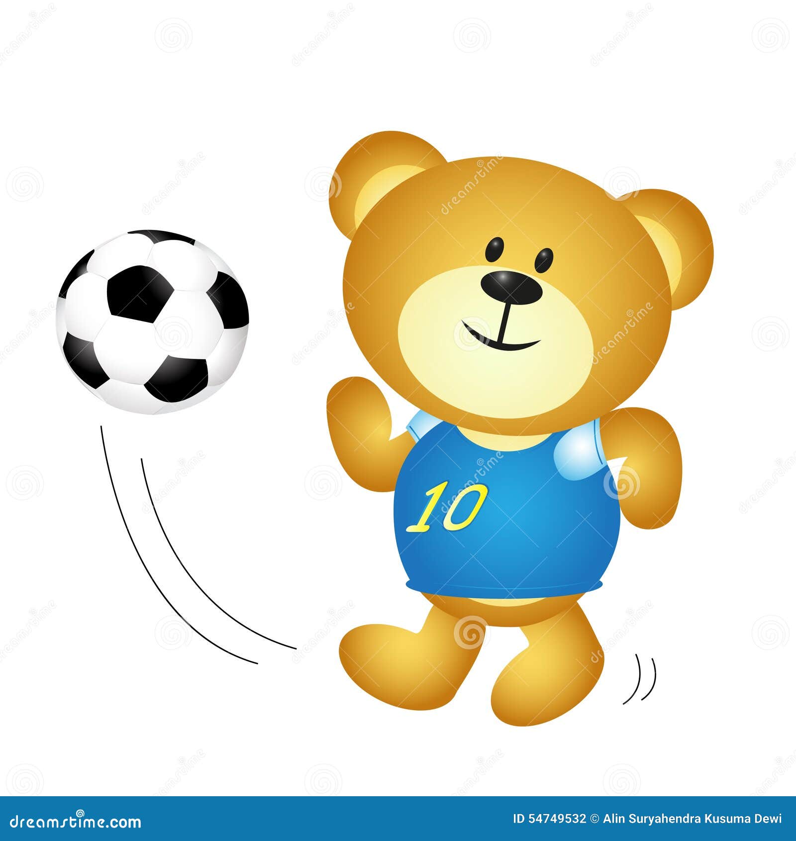 Cute Cartoon Boy Bear Playing Soccer Stock Vector - Illustration of ...