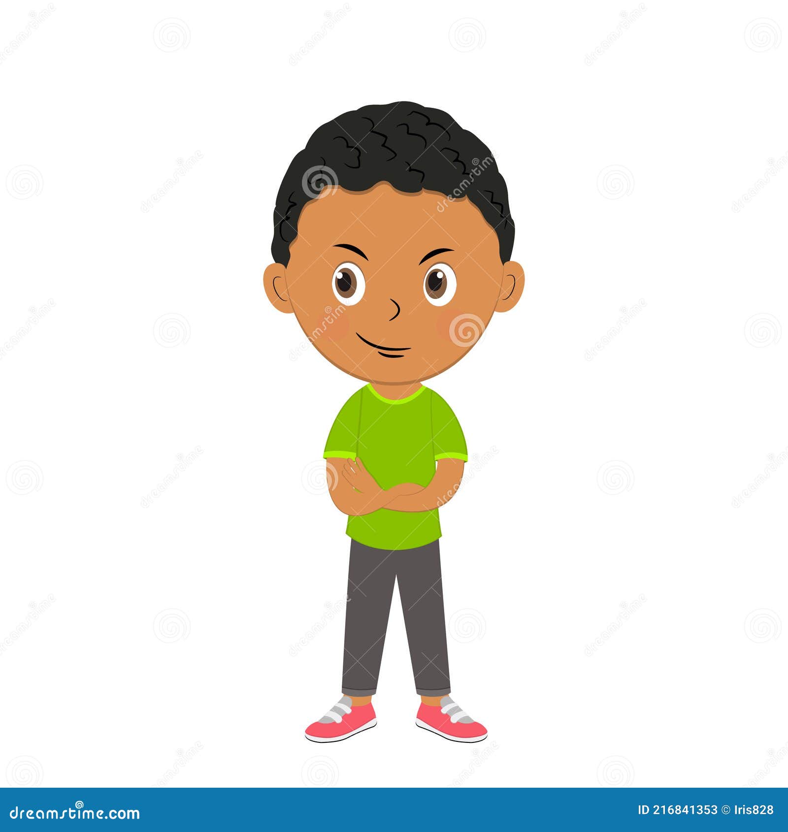 Cute Cartoon Boy Shows Deceit Stock Vector - Illustration of emotion ...