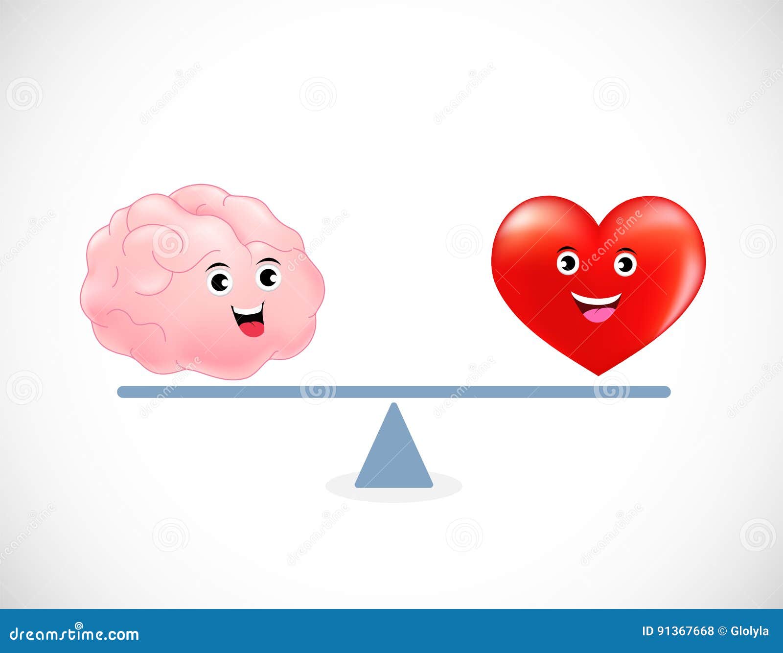 Cute Cartoon Brain and Heart on Scale. Stock Vector - Illustration of ... Cute Cartoon Brain and Heart on Scale. Stock Vector - Illustration of ...