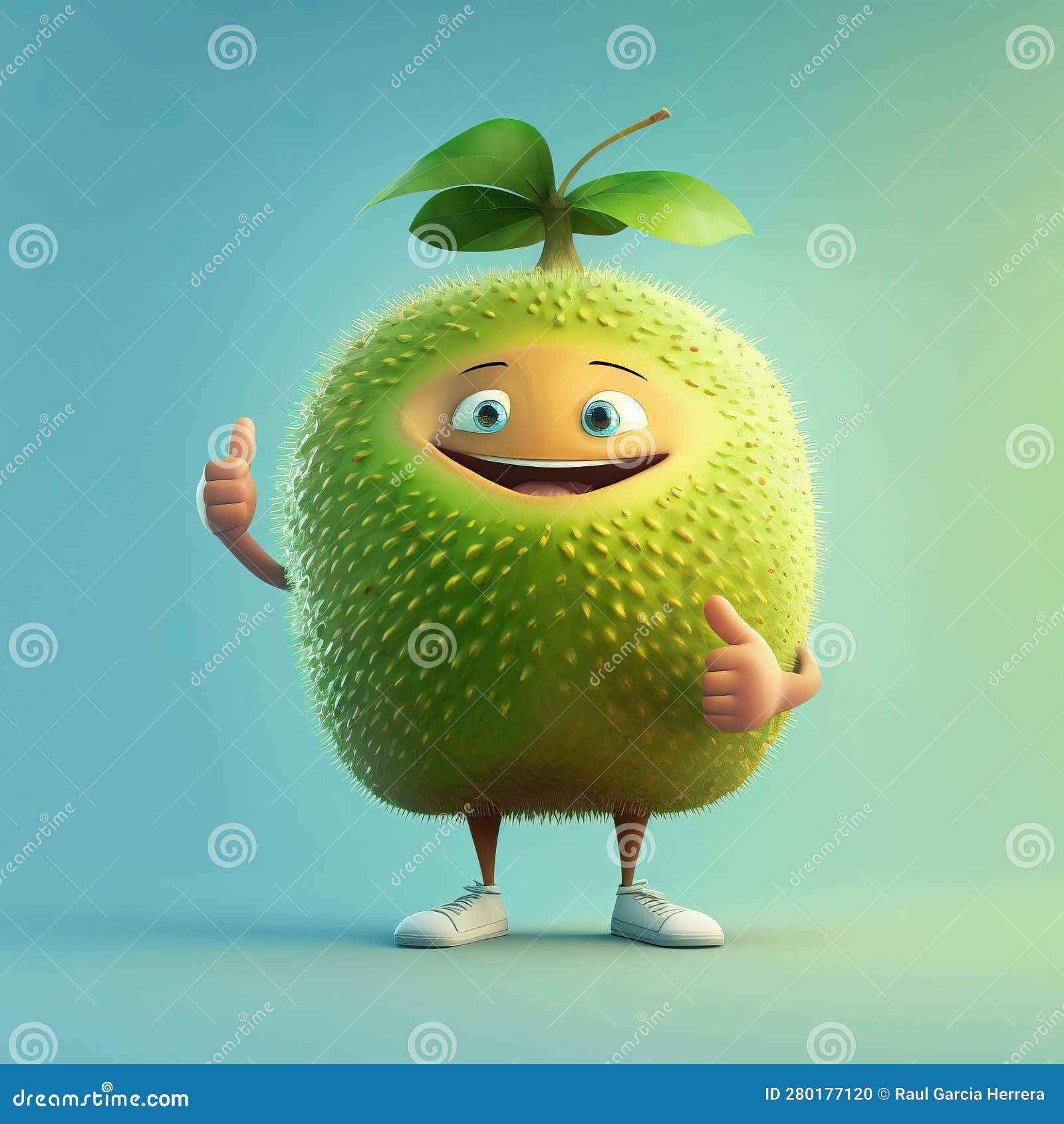 Cute Cartoon Breadfruit Character. Generative Ai Stock Illustration ...