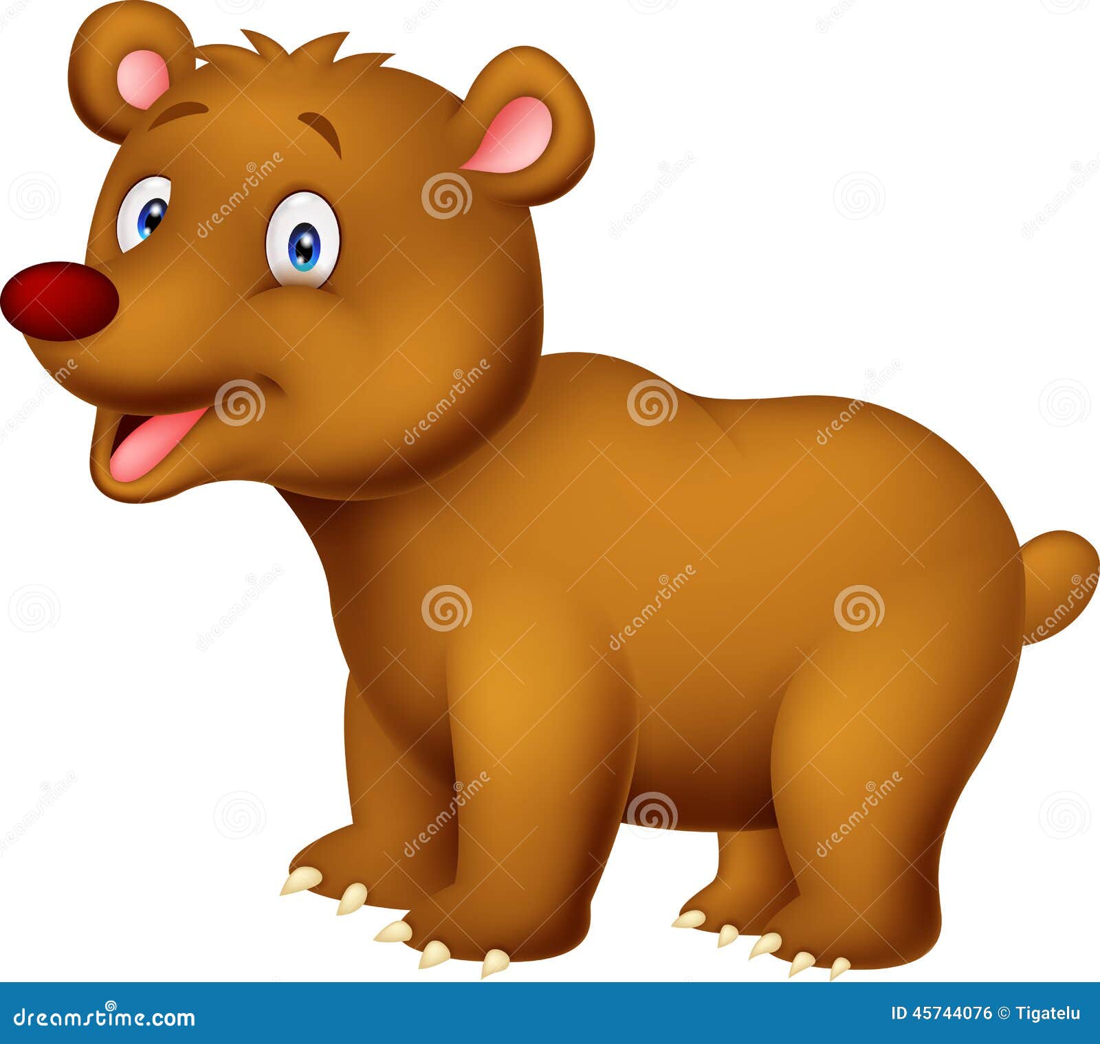 Cute cartoon brown bear stock vector. Illustration of stuffed - 45744076