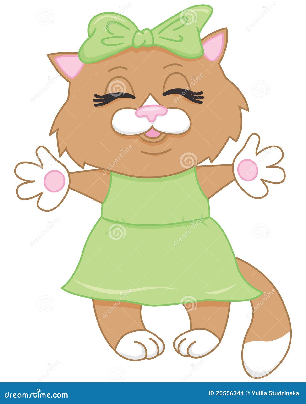 Cute cartoon brown kitten stock vector. Illustration of cartoon - 25556344