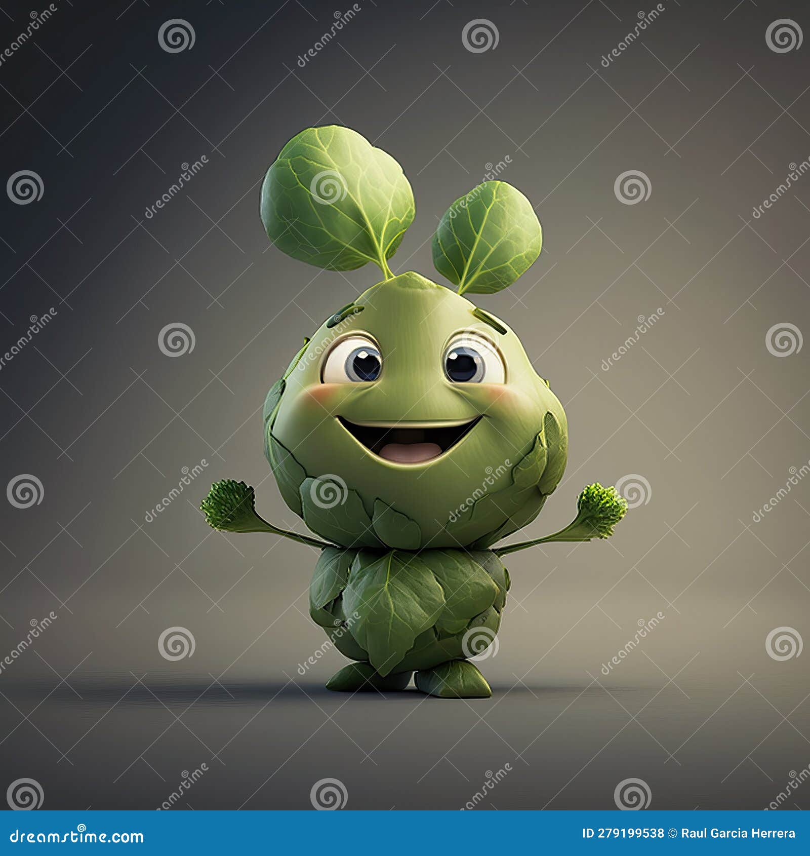 Cute Cartoon Brussels Sprout Character. Generative Ai Stock ...