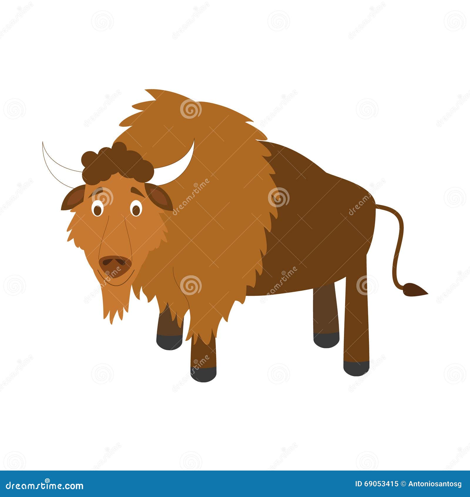 Cartoon Buffalo Seamless Pattern Vector Combined With Geometric Shapes ...