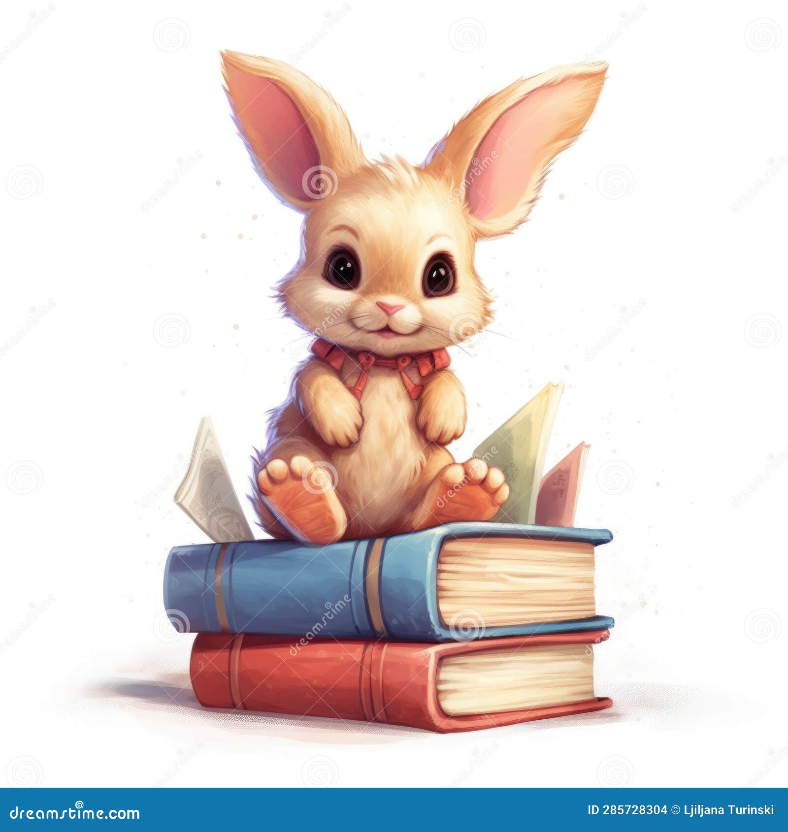 Cute Cartoon Bunny Character, Animated with a Face Stock Illustration ...