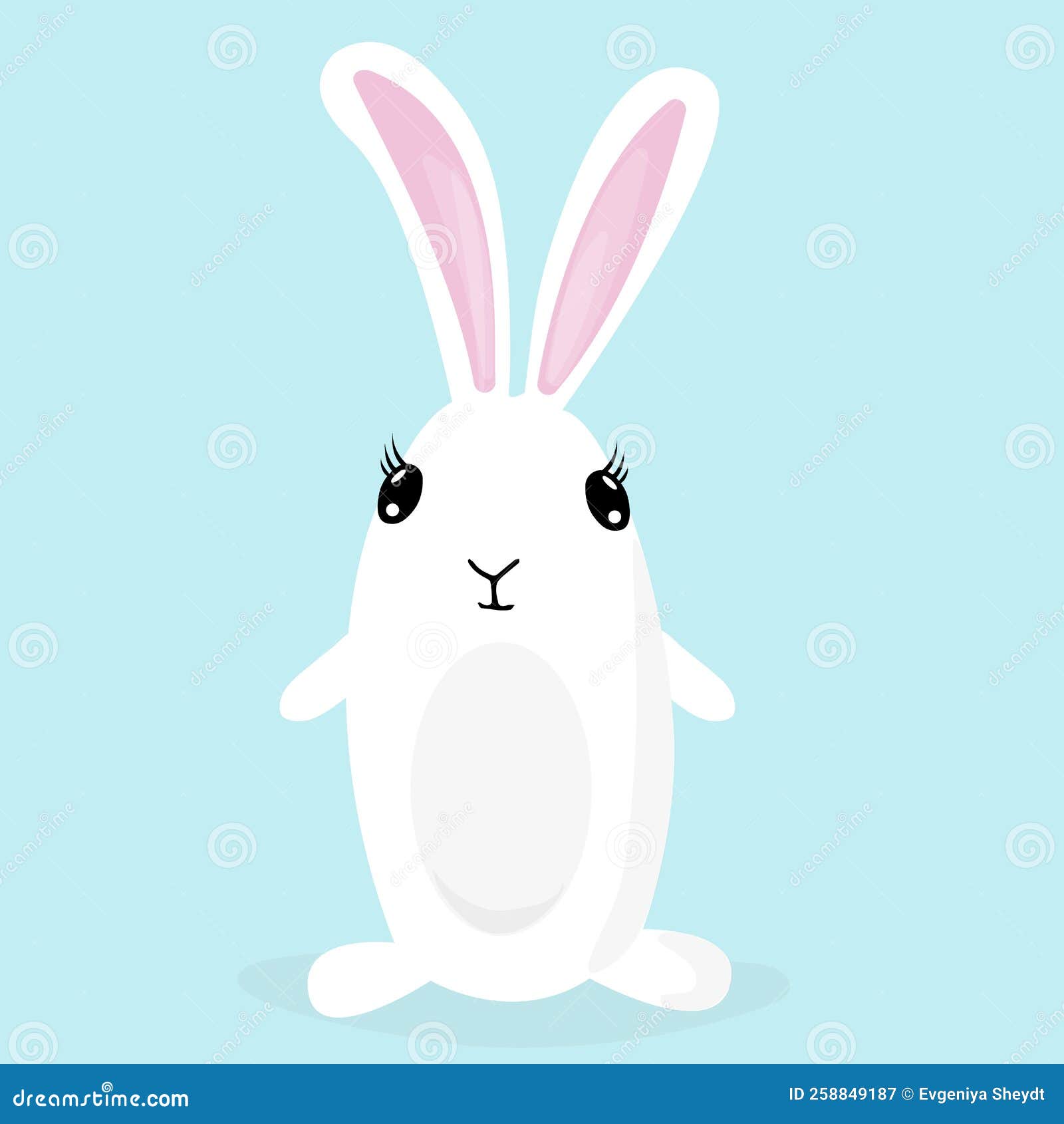 Cute Cartoon Bunny, Funny White Rabbit Vector Illustration Stock Vector ...