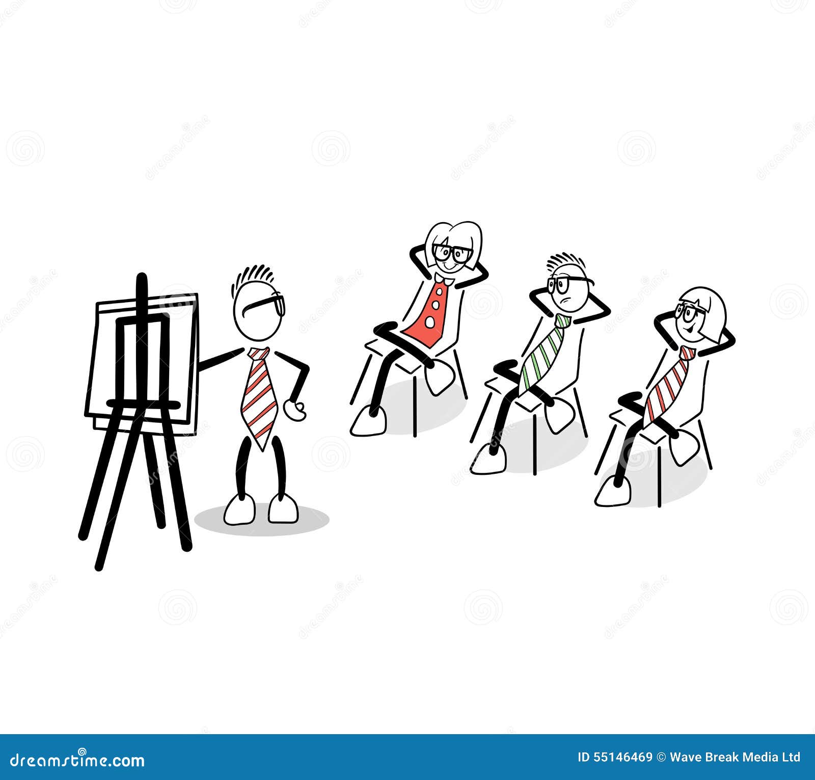 Cute Cartoon Business People at a Presentation Stock Vector ...