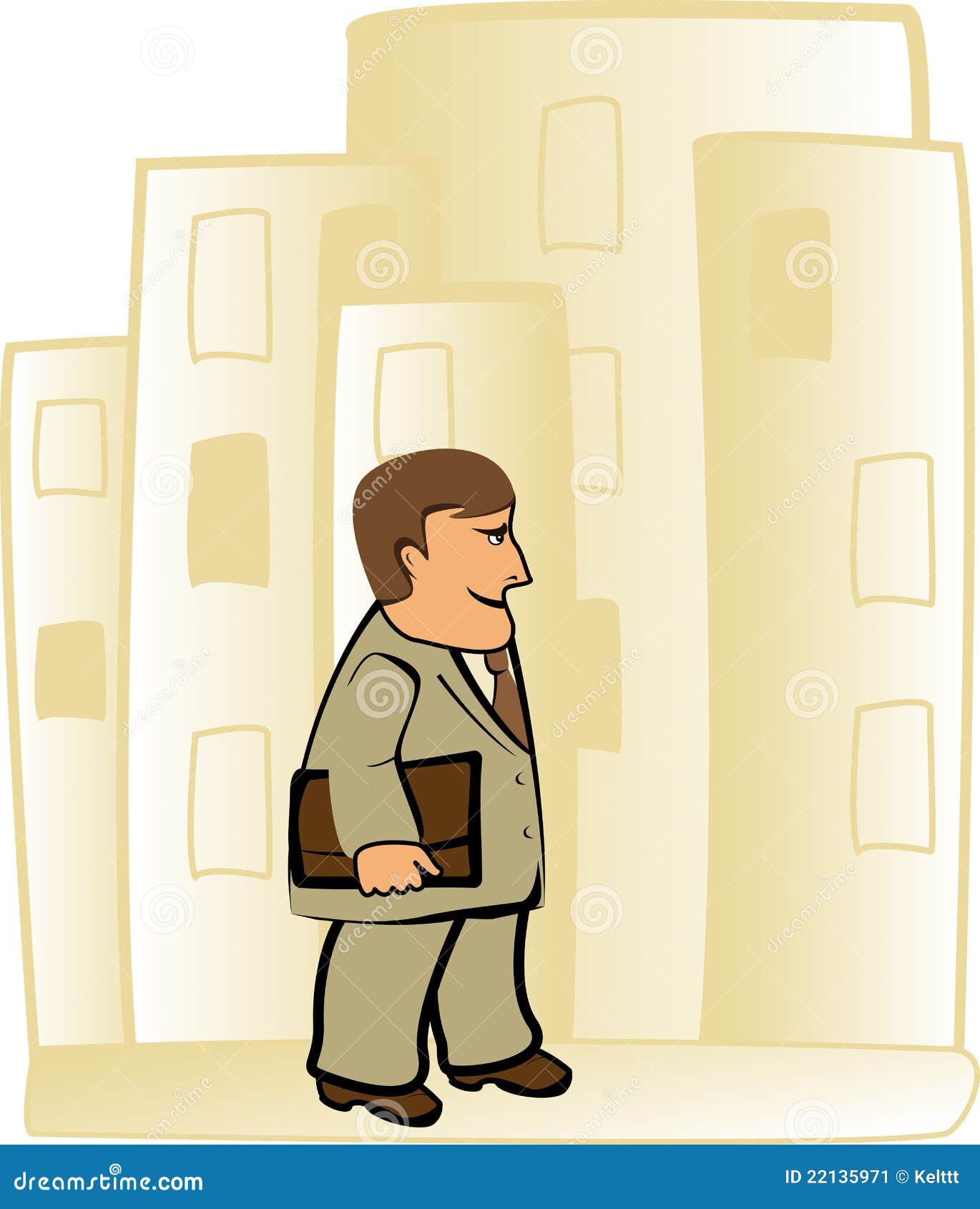 Cute cartoon businessman stock vector. Illustration of building - 22135971