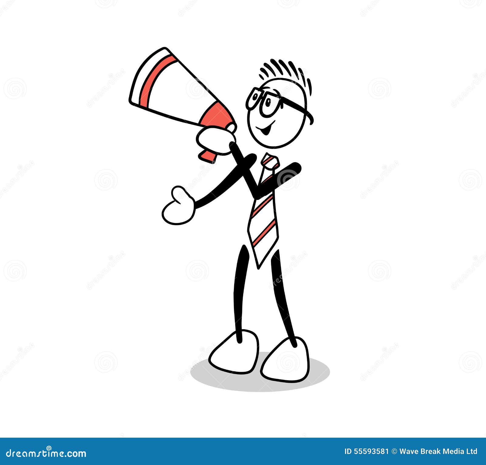 Cute Cartoon Businessman Using Megaphone Stock Vector - Illustration of ...
