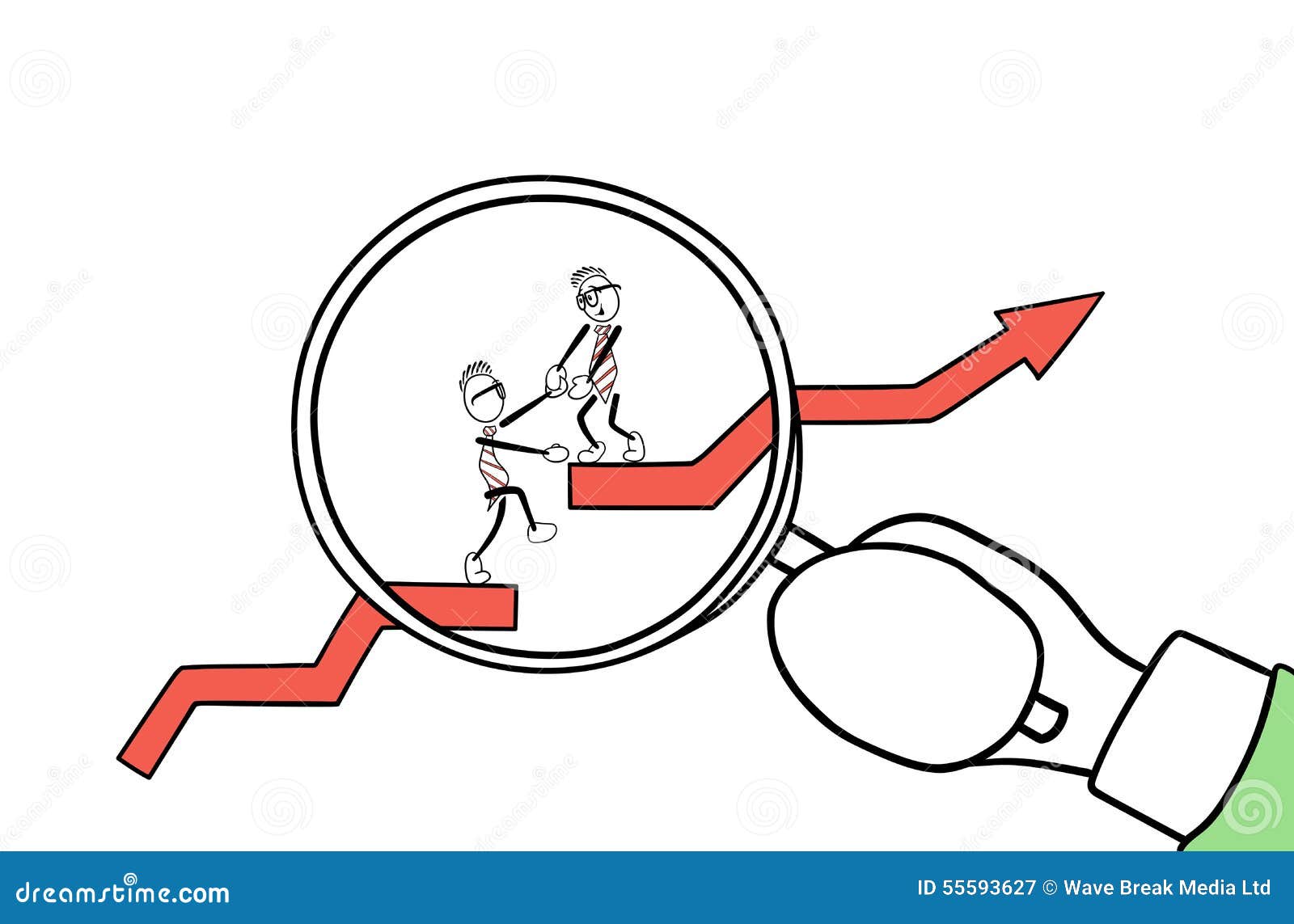 Cute Cartoon Businessmen Showing Teamwork Stock Vector - Illustration ...