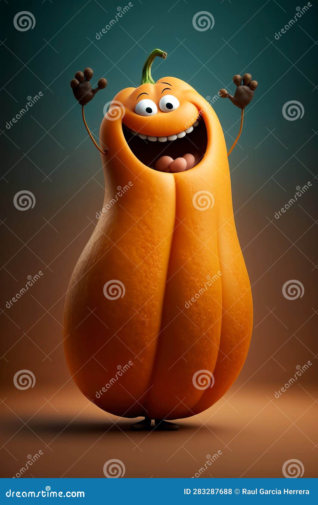 Cute Cartoon Butternut Squash Character. Generative Ai Stock ...