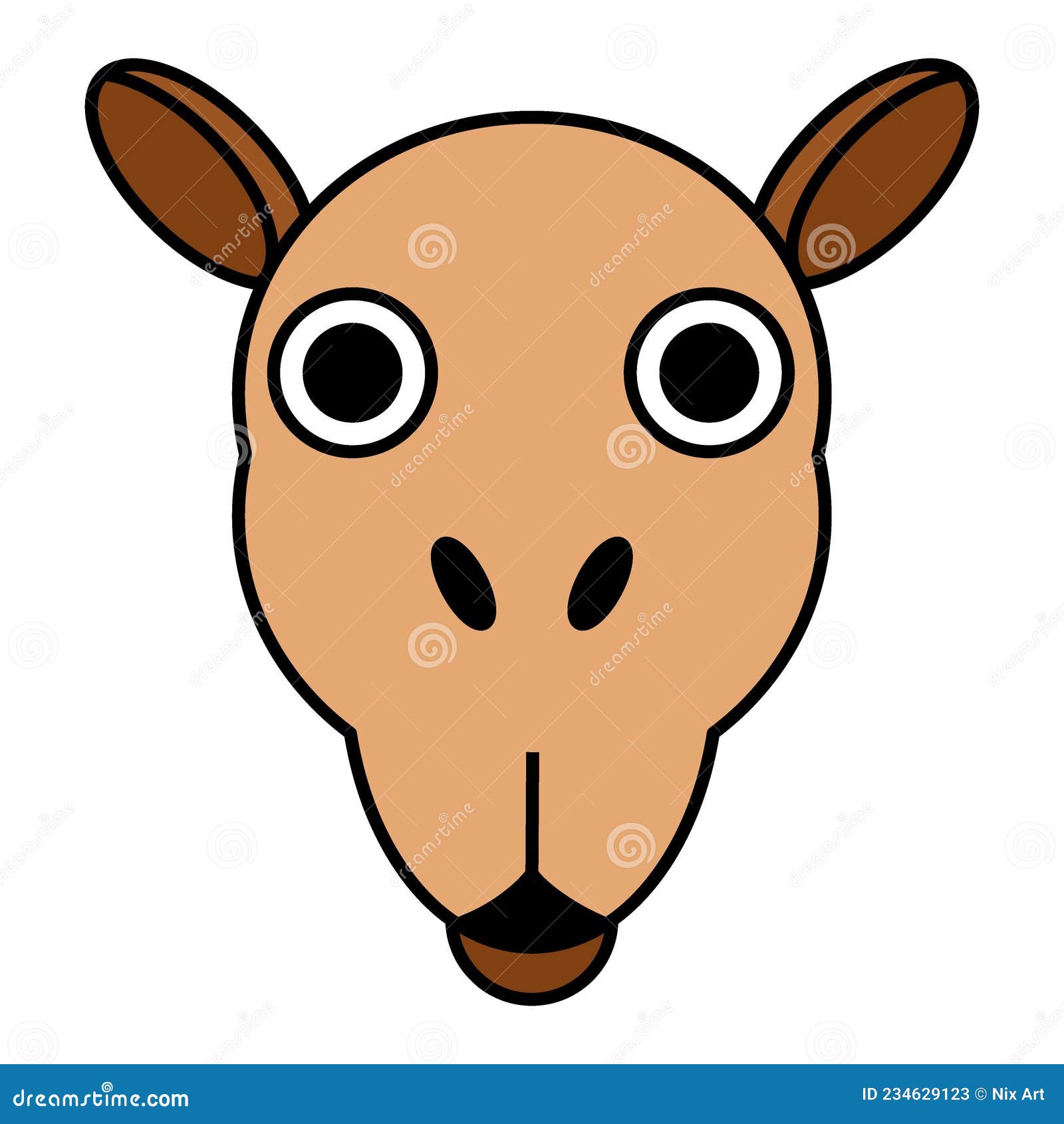 Cute Cartoon Camel Face.vector Illustration Stock Vector - Illustration ...