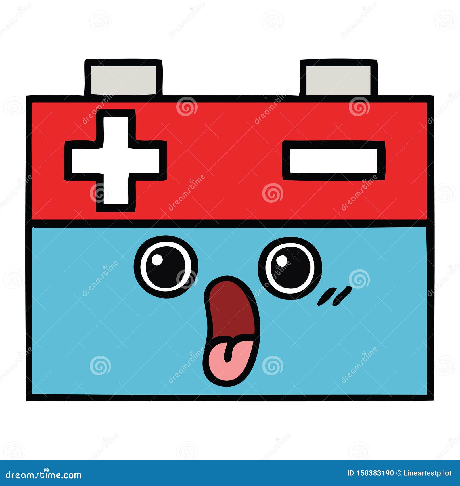 Cute Cartoon of a Car Battery Stock Vector - Illustration of energy ...
