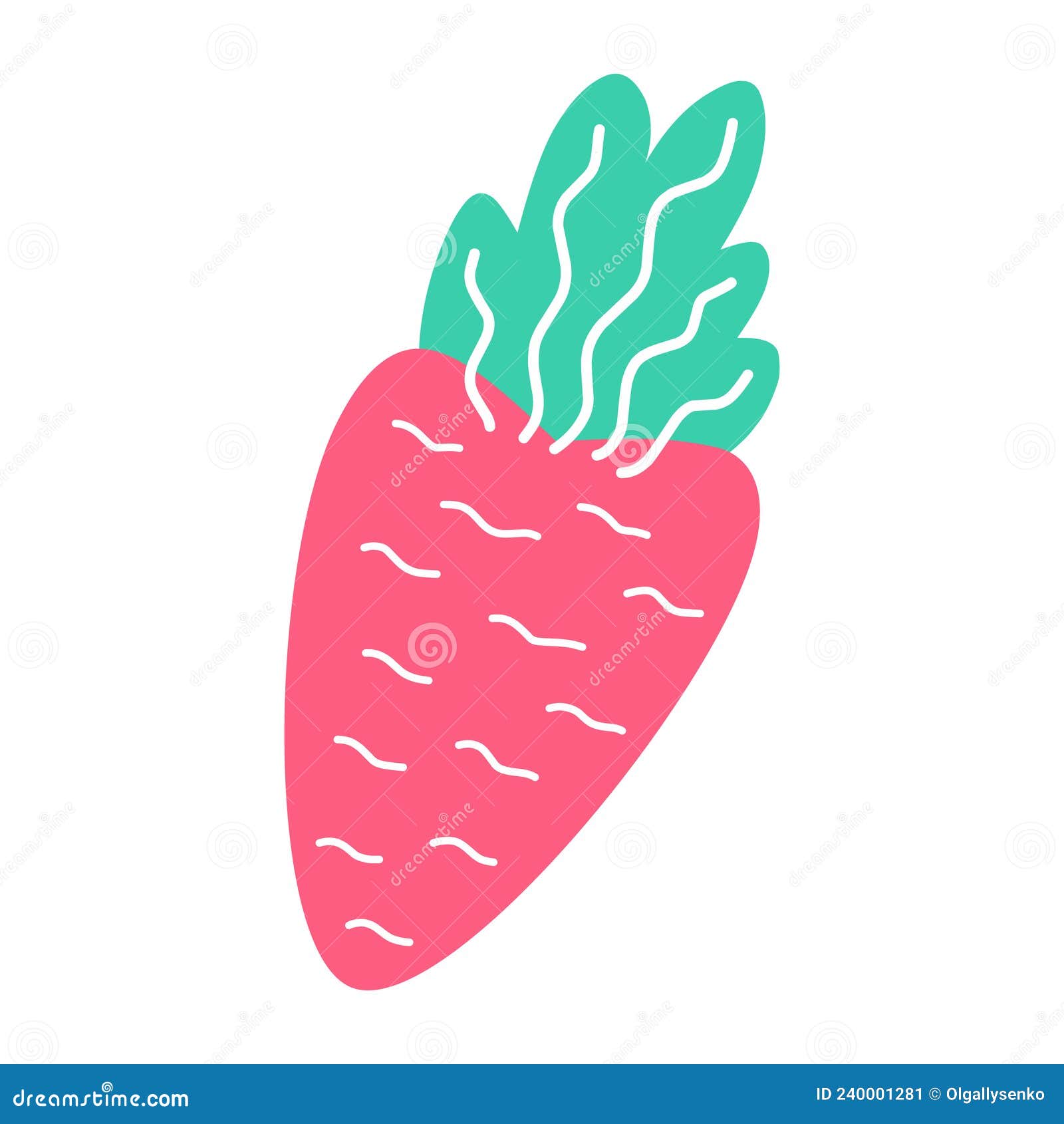 Cute Cartoon Carrot Isolated on White Background Stock Vector ...