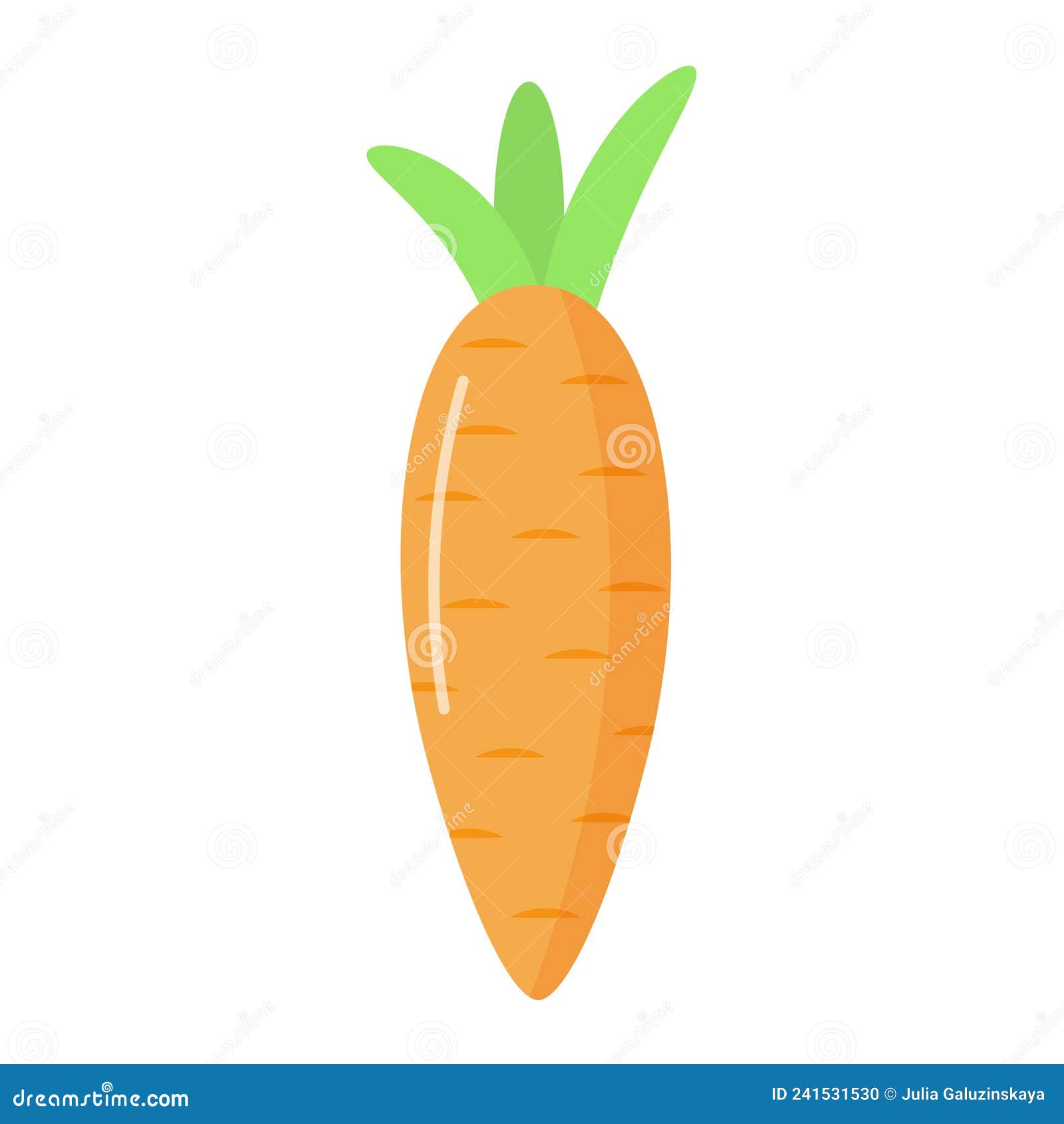 Cute Cartoon Carrot Isolated on White Background Stock Vector ...