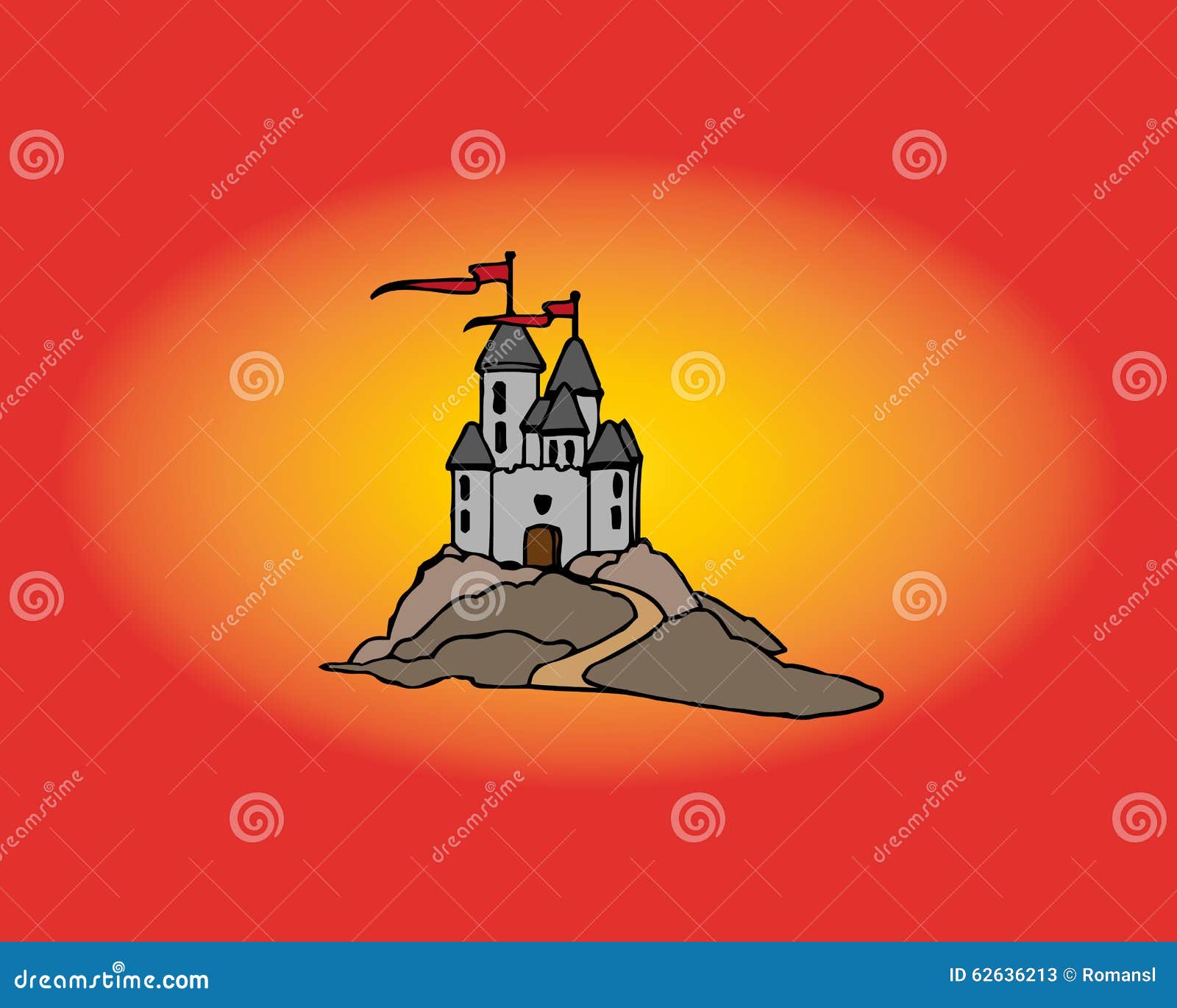 Cute cartoon castle stock illustration. Illustration of cute - 62636213