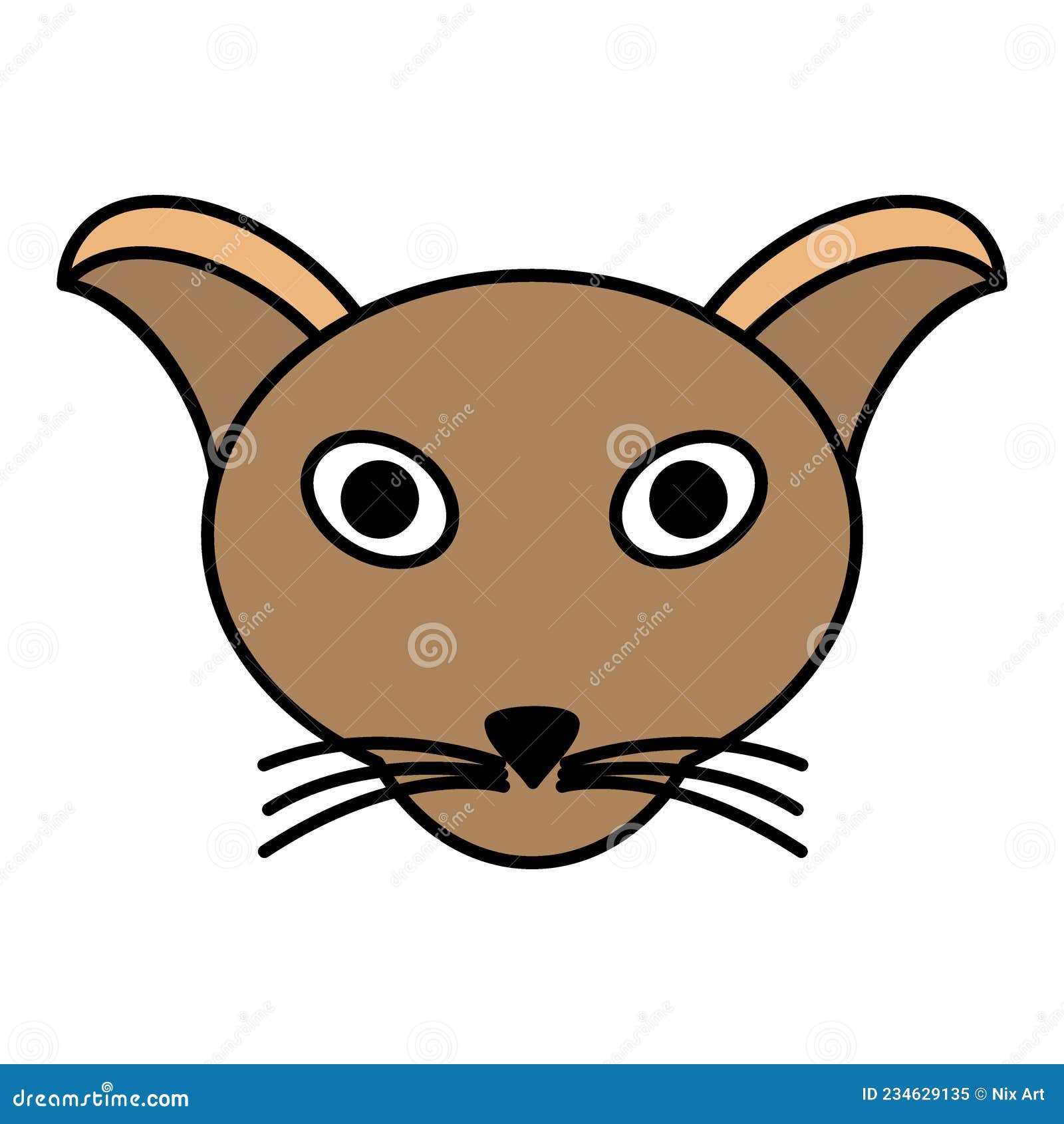 Cute Cartoon Cat Face.vector Illustration Stock Vector - Illustration ...