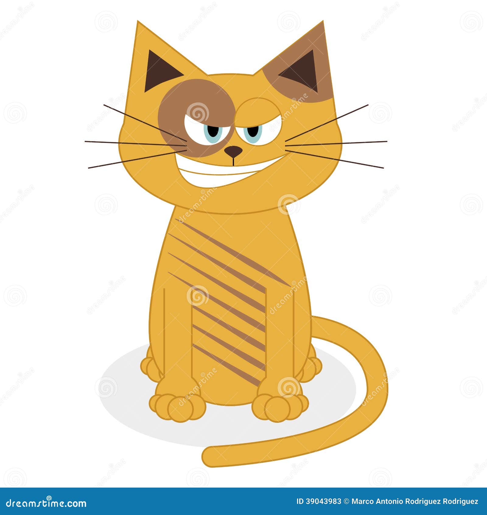 Cute Cartoon Cat Isolated On White Background Stock Vector - Image ...
